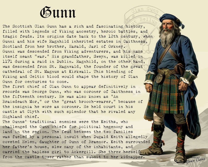 Clan Gunn Scottish History Poster - Etsy