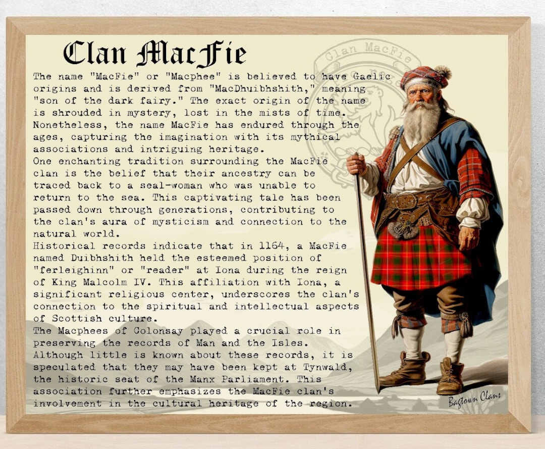 Macfie Scottish Clan History Poster - Etsy