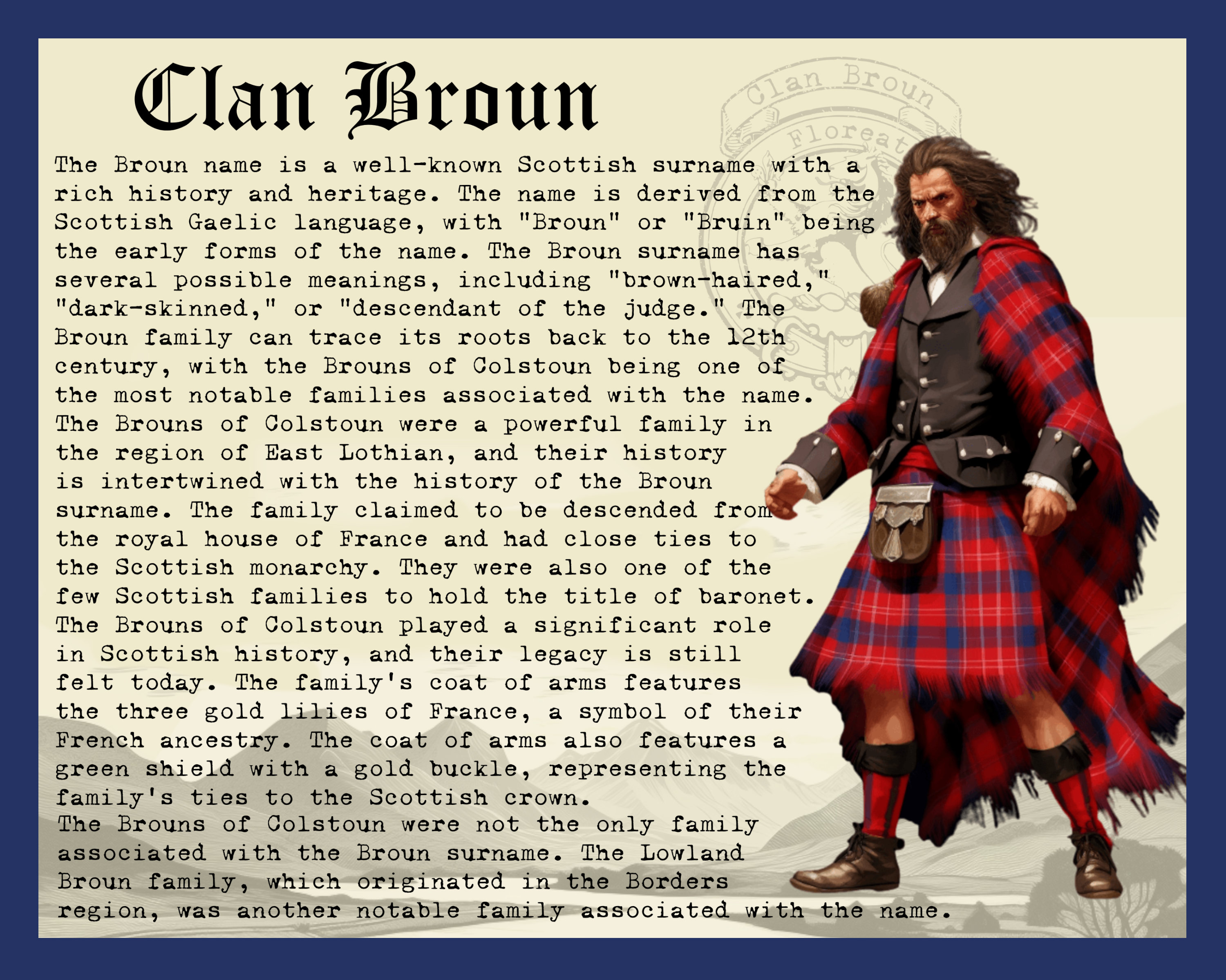 Clan Broun Vintage Poster - Etsy