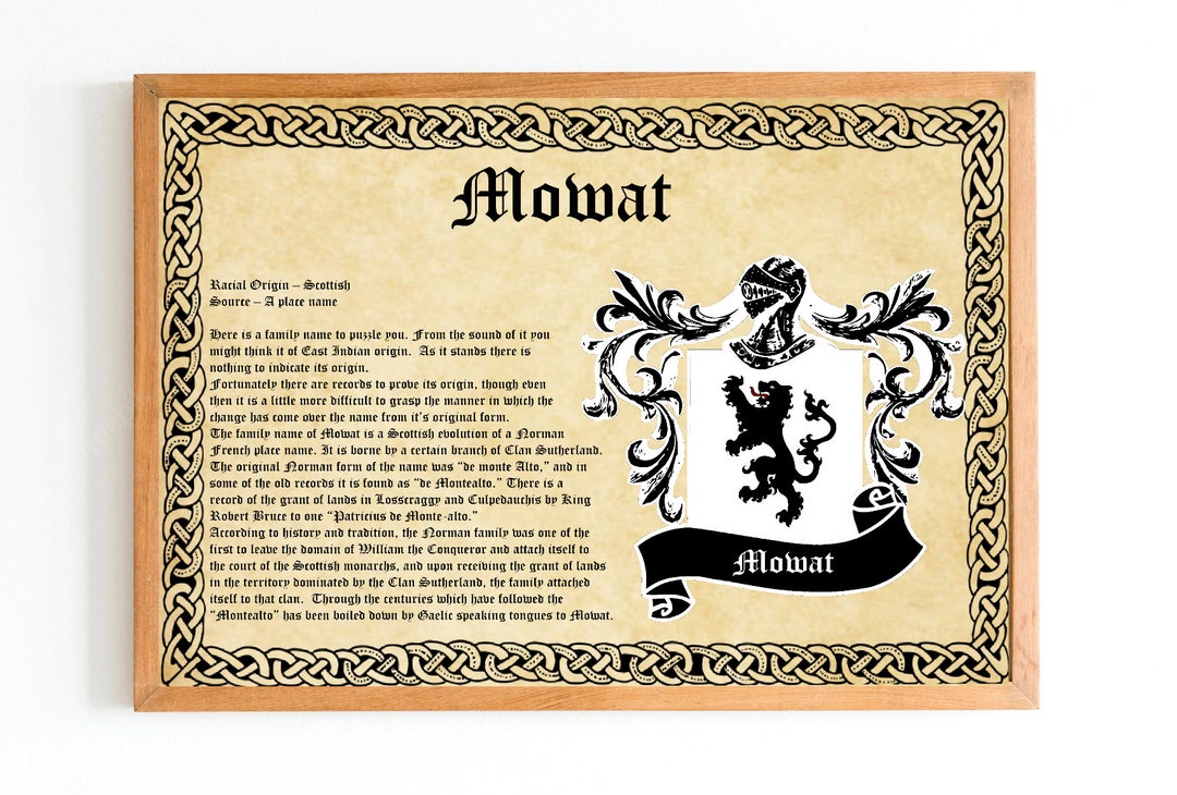 Mowat at of Arms Vintage Poster - Etsy
