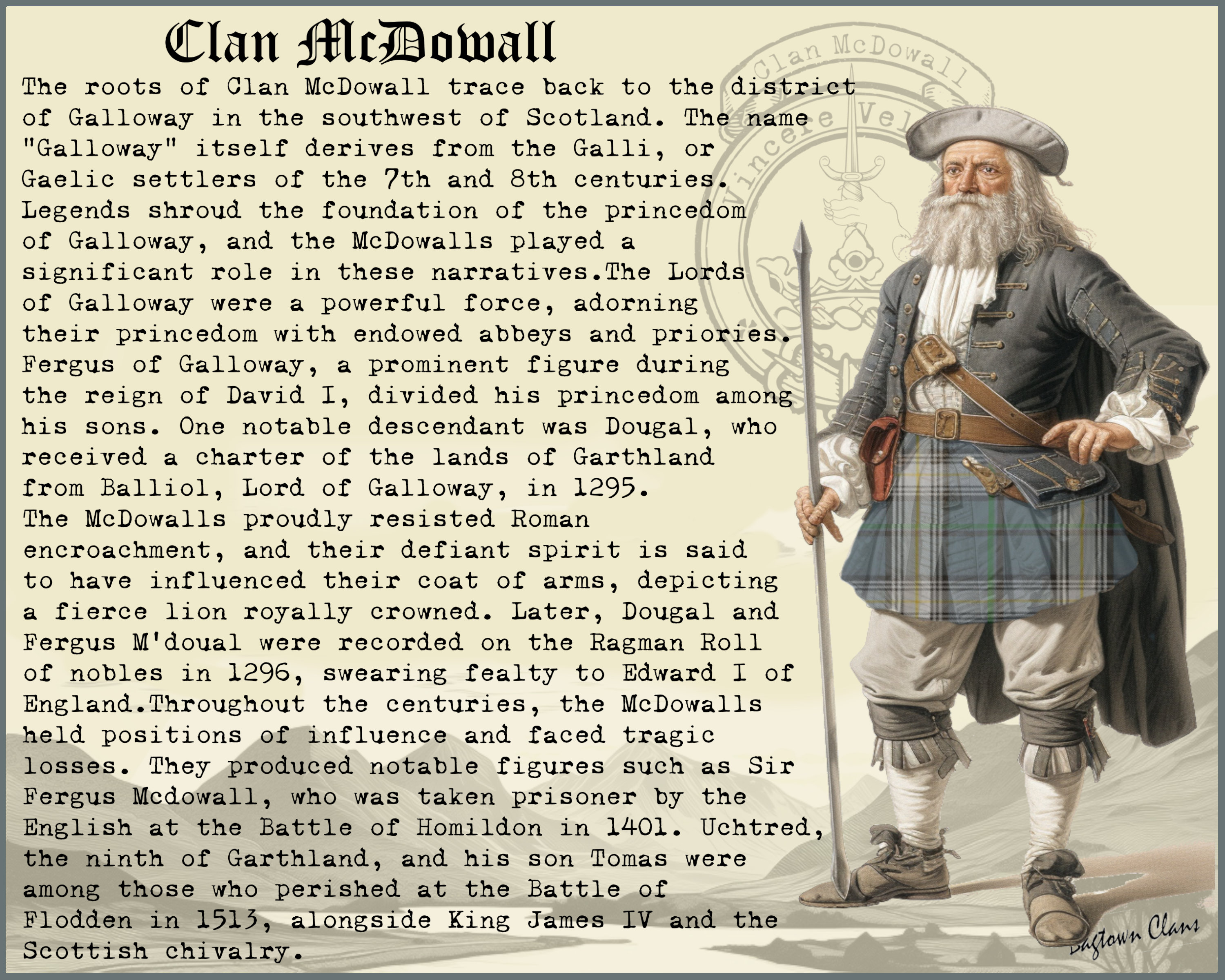 Mcdowall Scottish Clan History Poster - Etsy