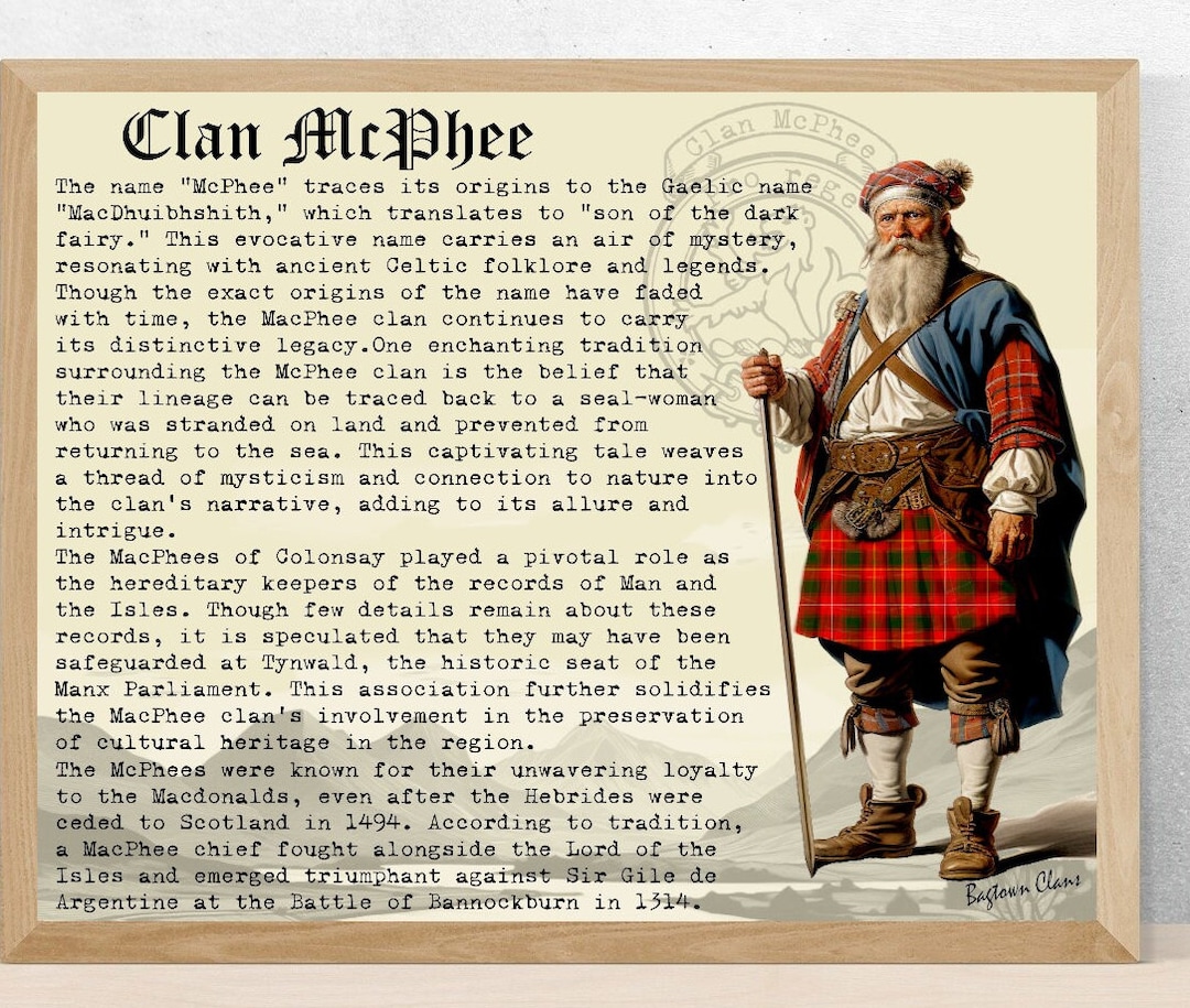 Mcphee Scottish Clan History Poster - Etsy