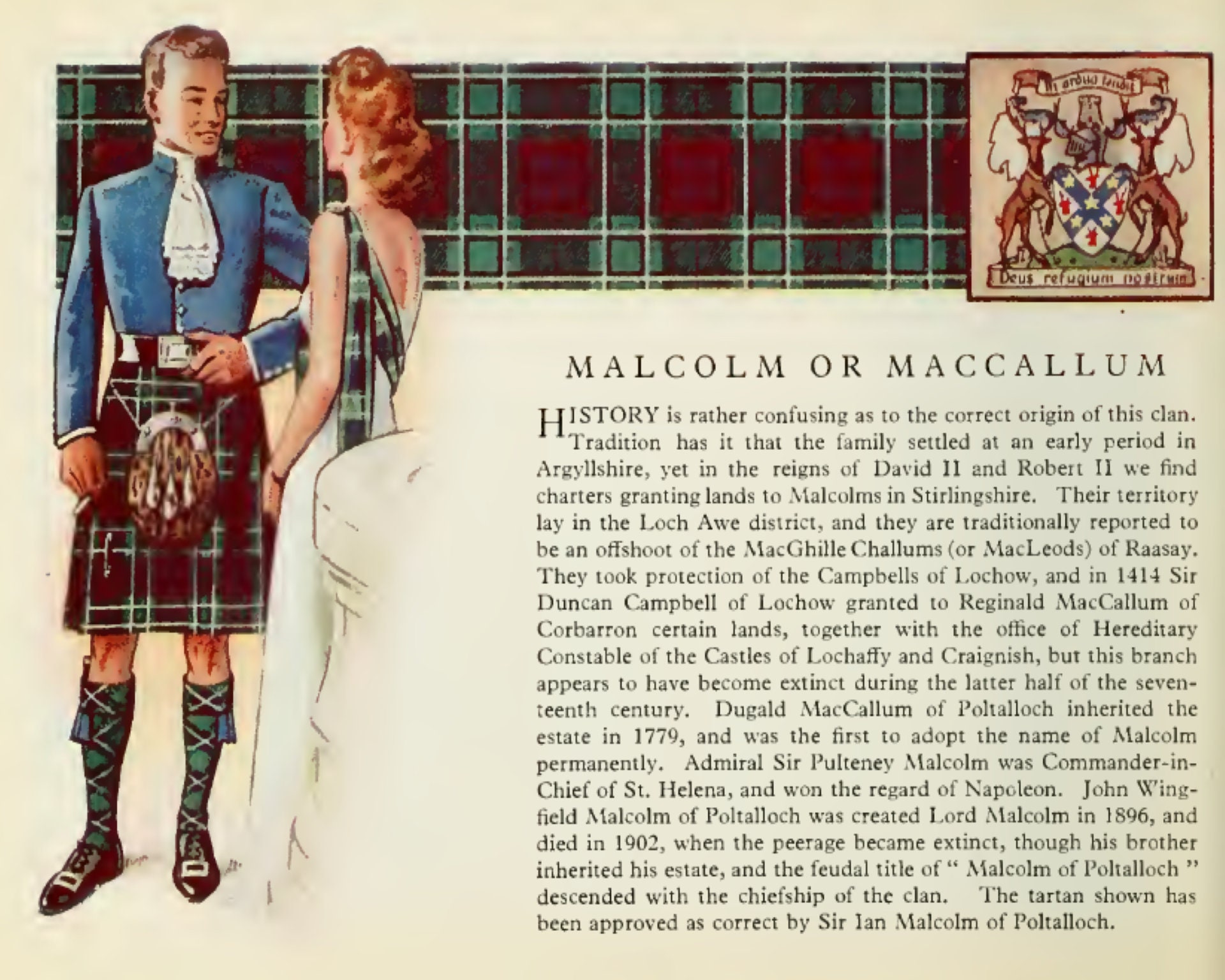 Clan Malcolm or Clan Maccallum Vintage Poster - Etsy