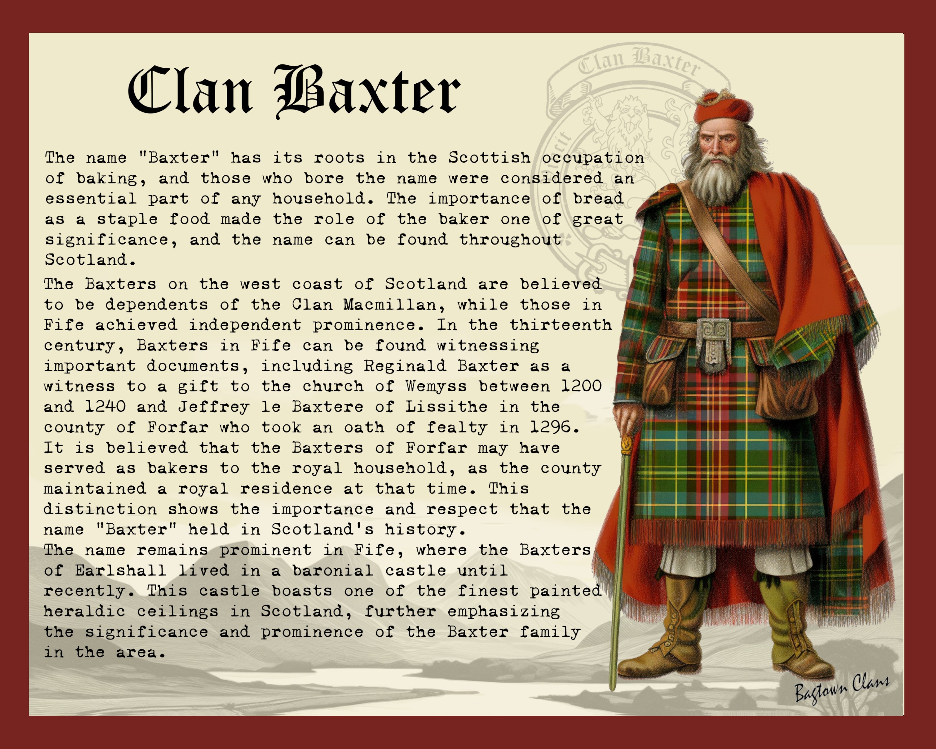 Clan Baxter Vintage Poster - Etsy