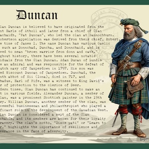 Clan Duncan Scottish History Poster - Etsy