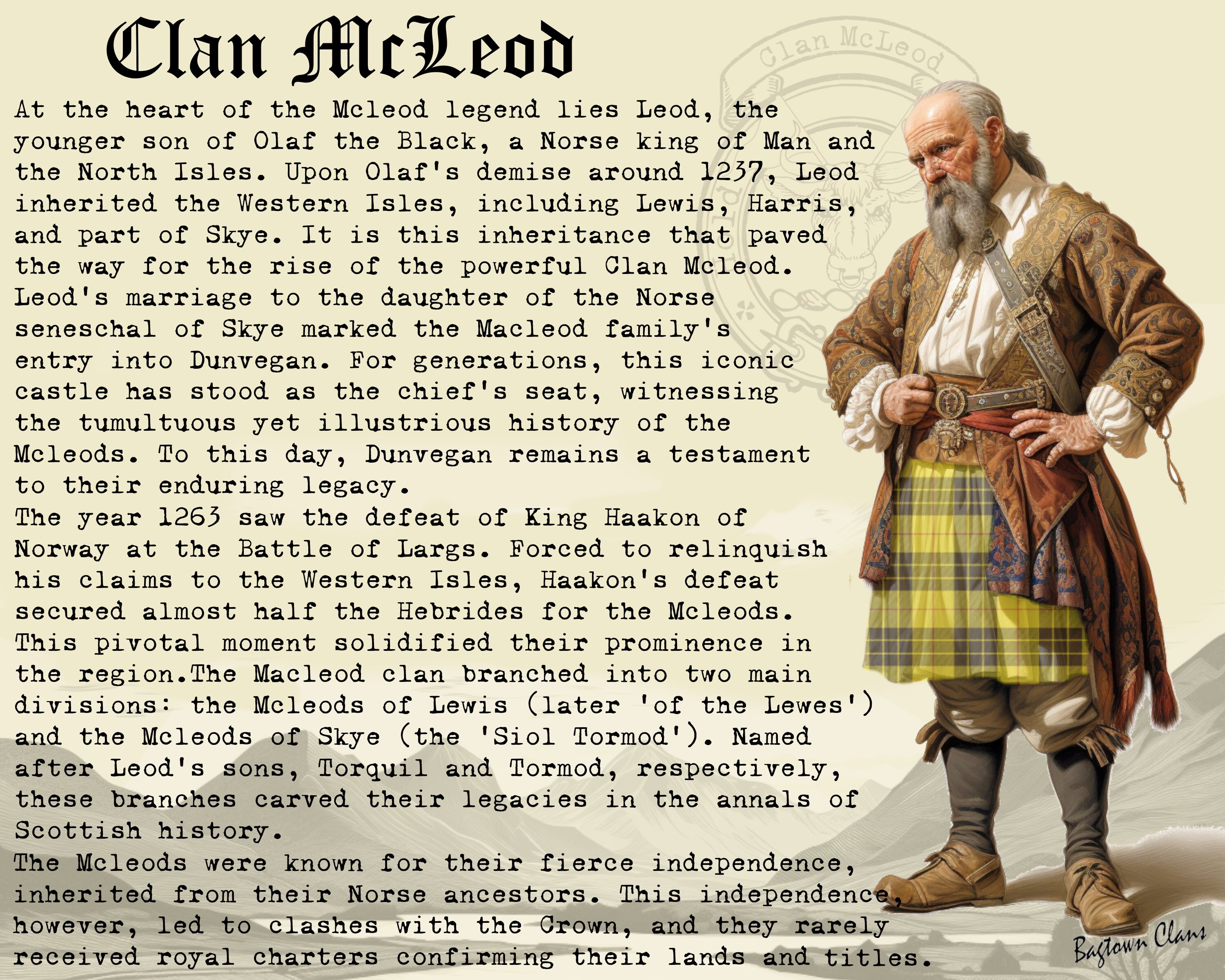 Clan Mcleod Scottish History Poster - Etsy