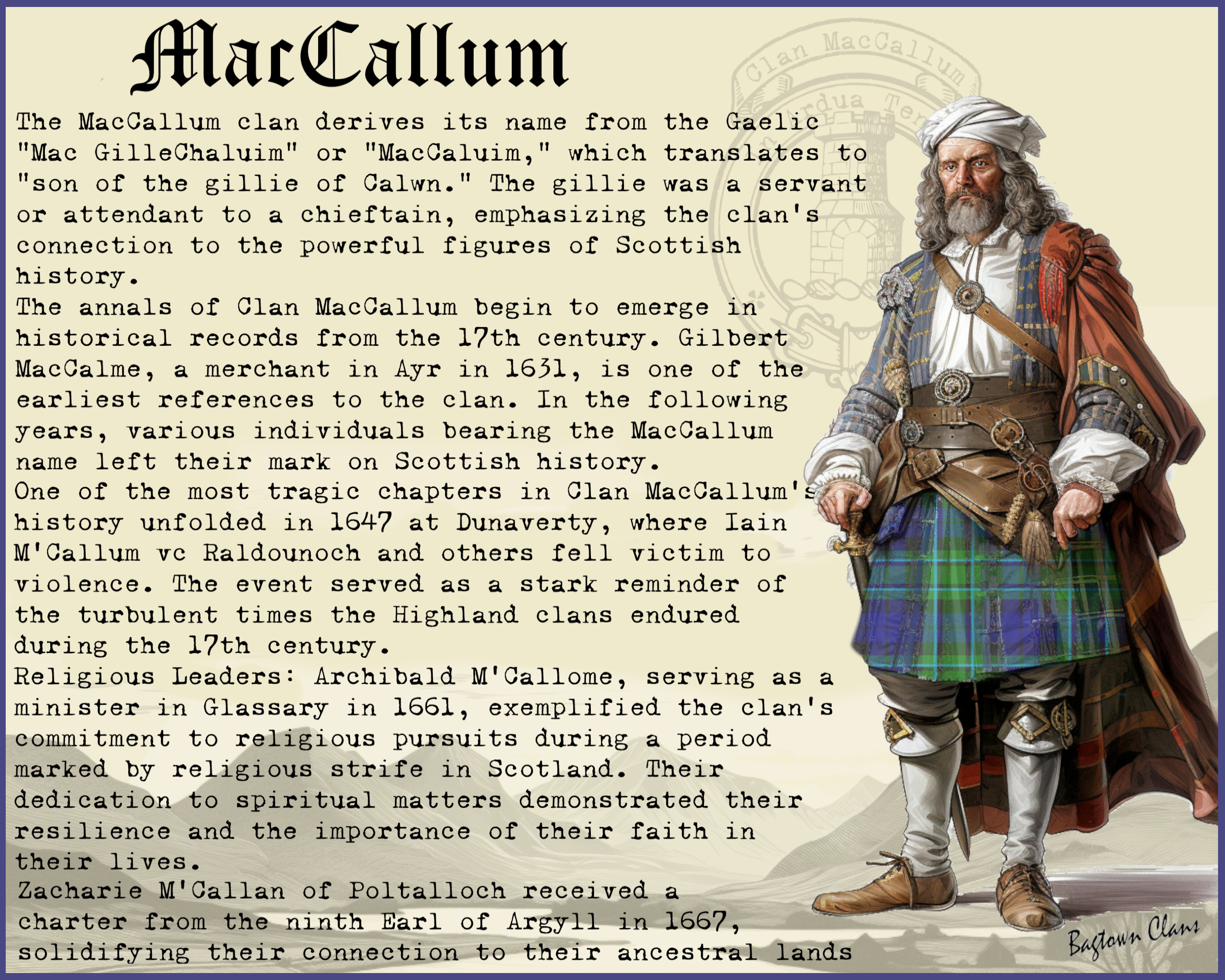 Clan Maccallum Scottish History Poster - Etsy