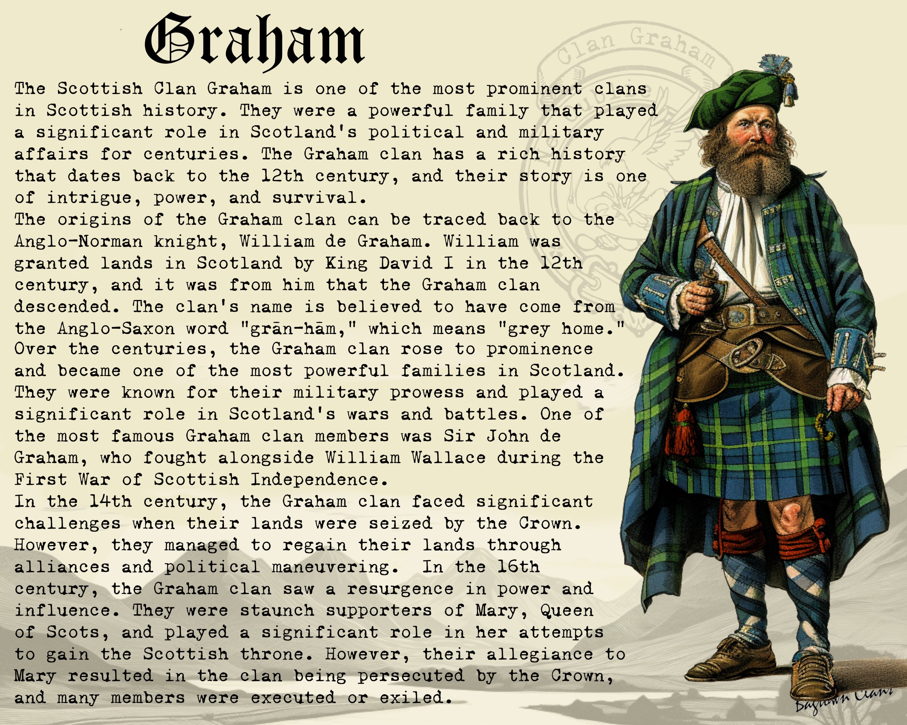 Clan Graham Scottish History Poster - Etsy
