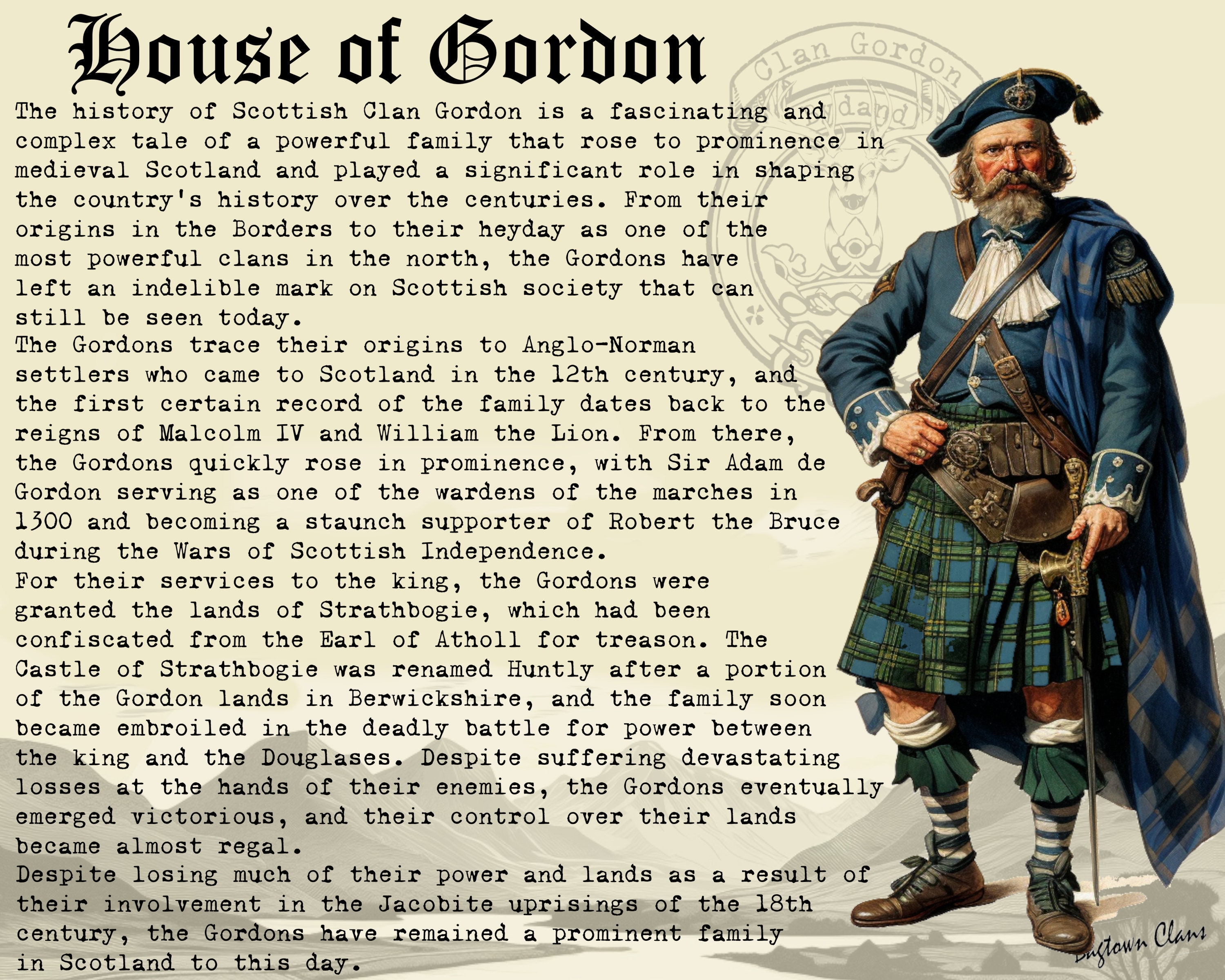 Clan Gordon Scottish History Poster - Etsy