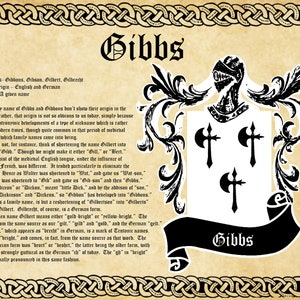 Gibbs Coat of Arms Vintage Poster - Etsy