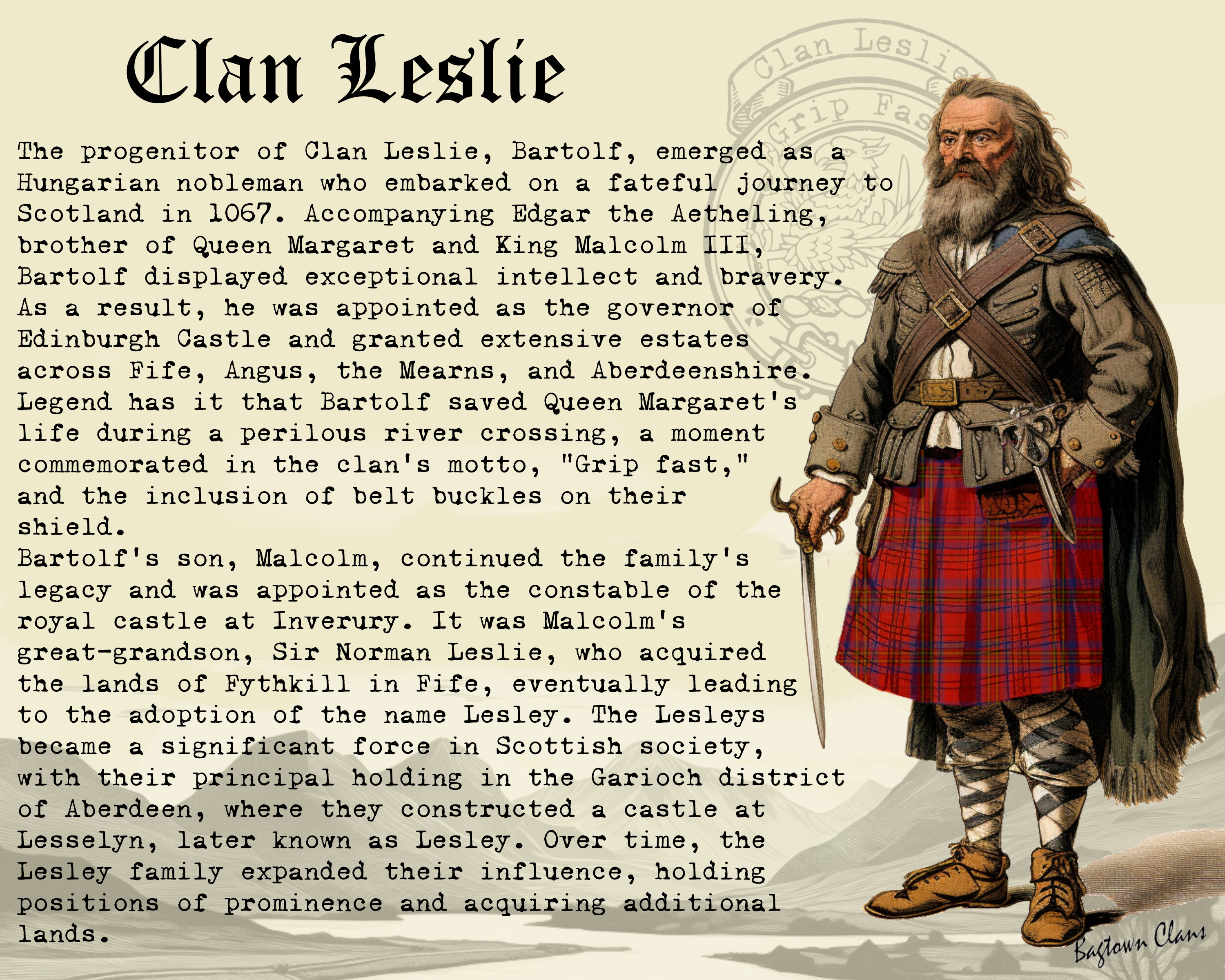 Clan Leslie Scottish History Poster - Etsy