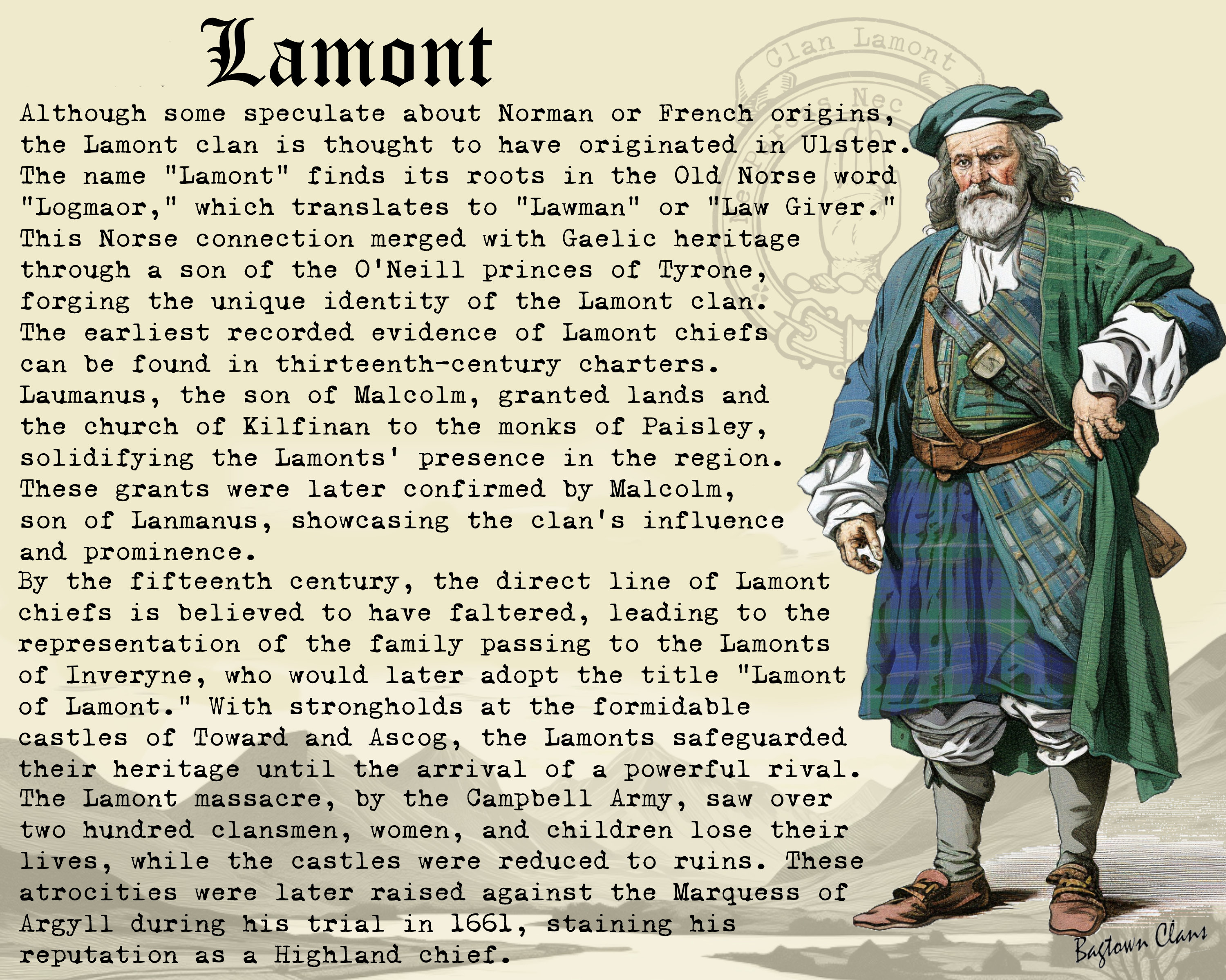 Clan Lamont Scottish History Poster - Etsy