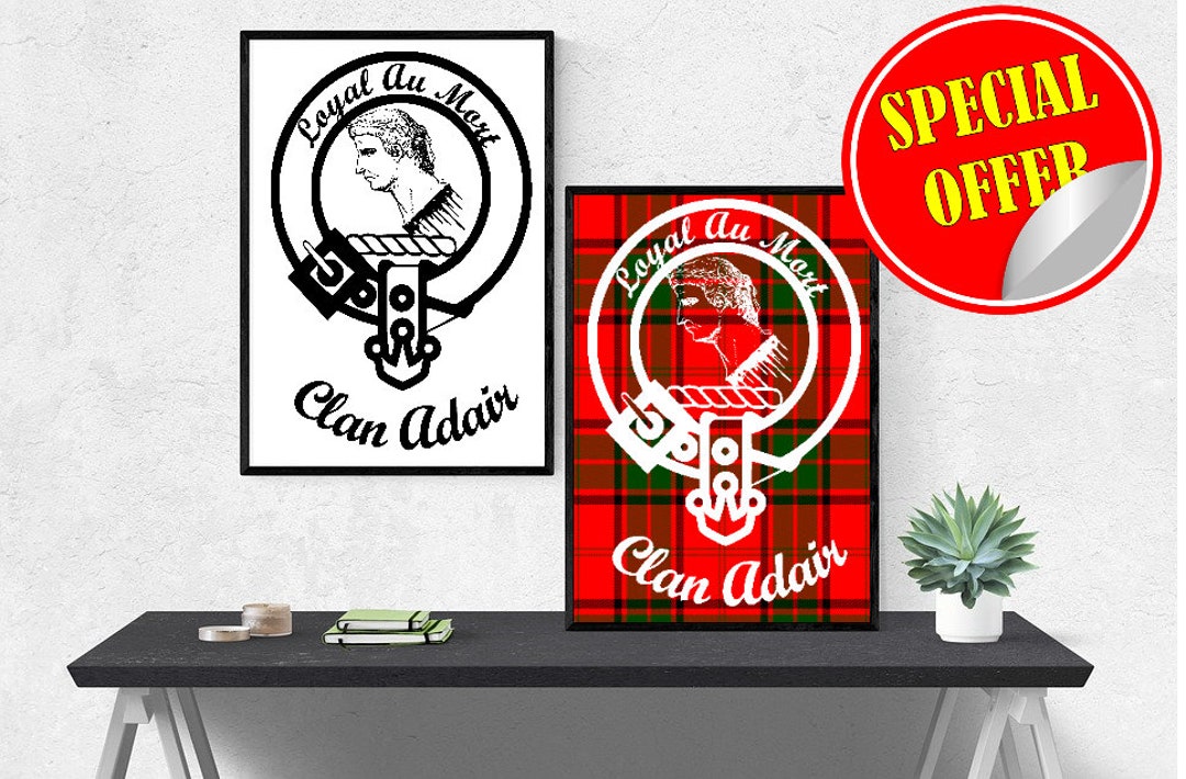 Cartel de Clan Adair Crest Tartan - Etsy España