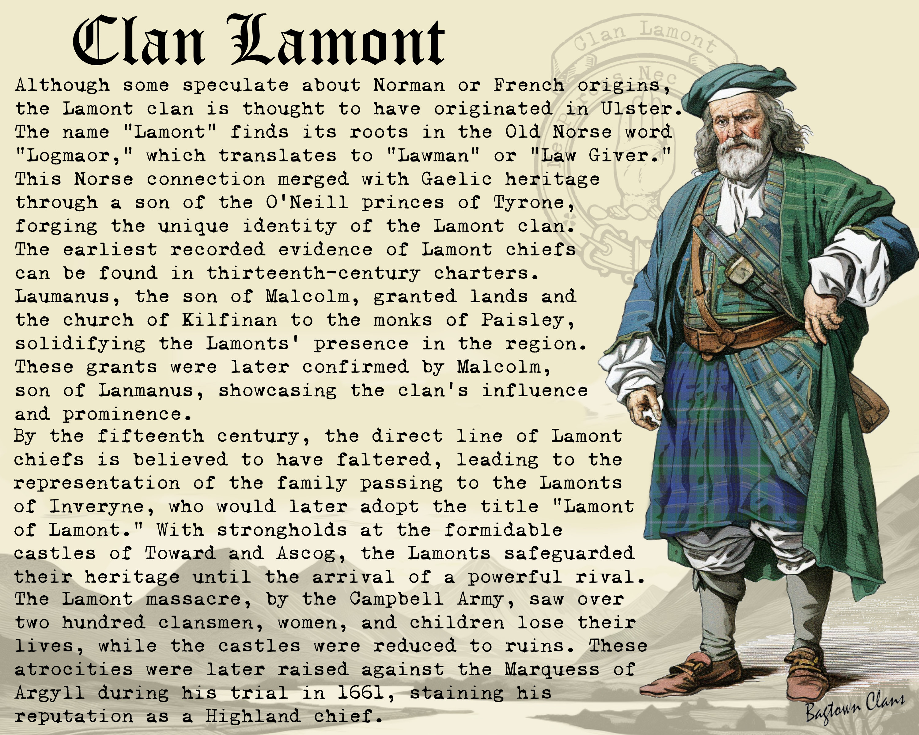 Clan Lamont Scottish History Poster - Etsy