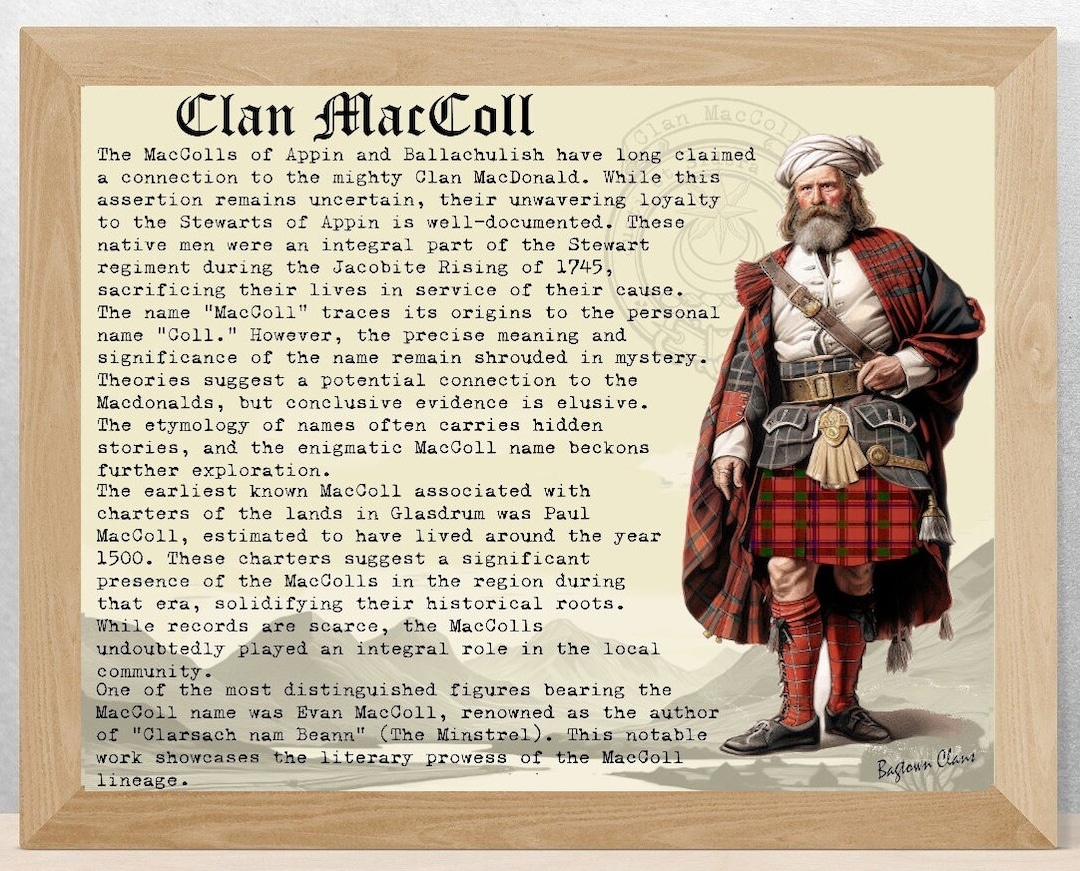 Clan Maccoll Scottish History Poster - Etsy