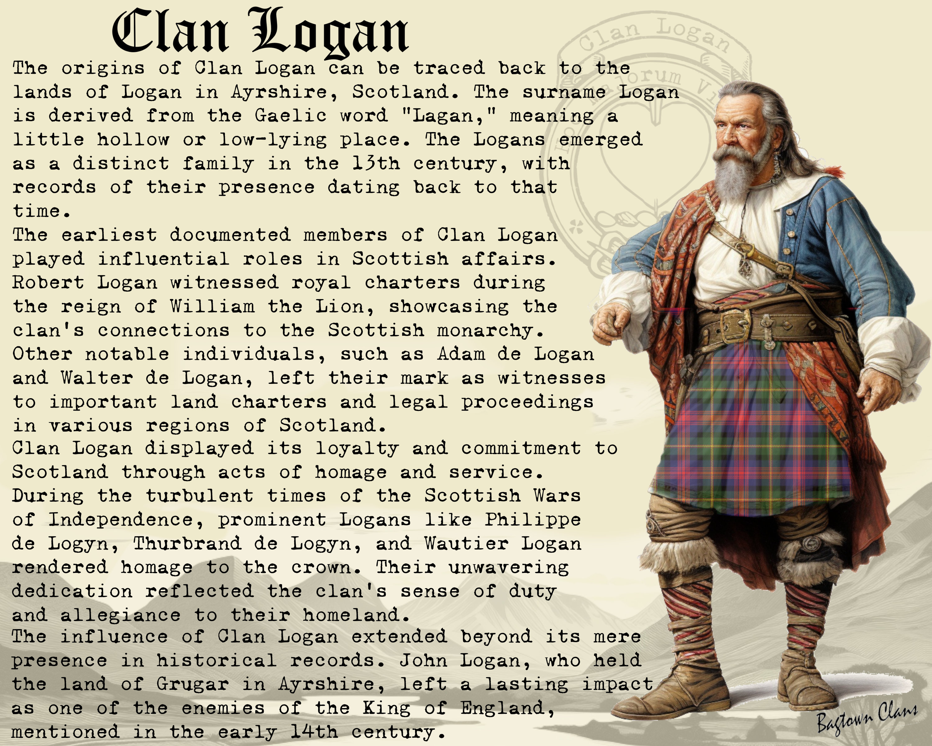 Clan Logan Scottish History Poster - Etsy