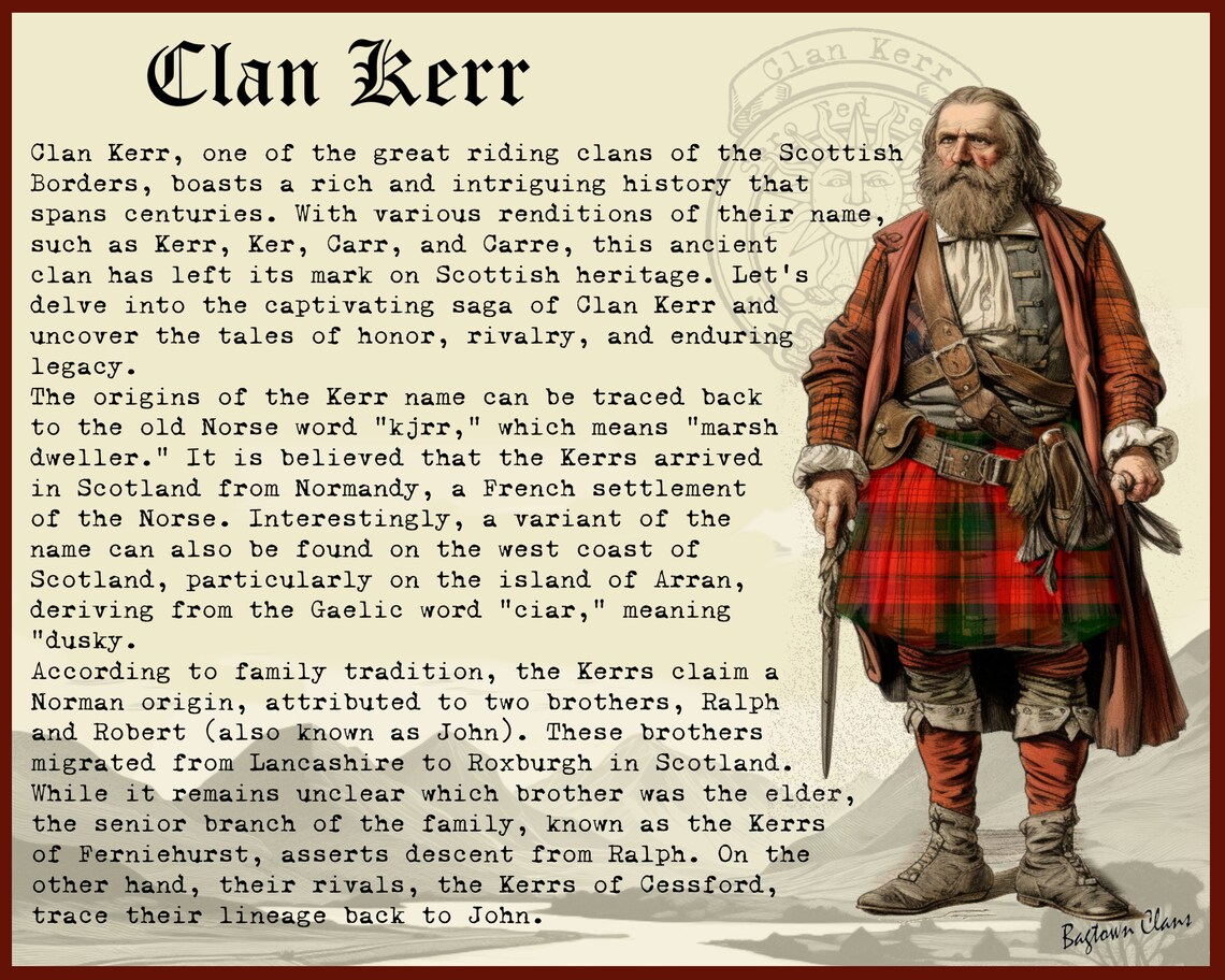 Clan Kerr Scottish History Poster - Etsy