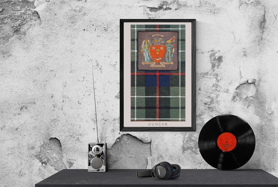 Duncan Clan Tartan and Coat of Arms Vintage Poster (digital Download ...
