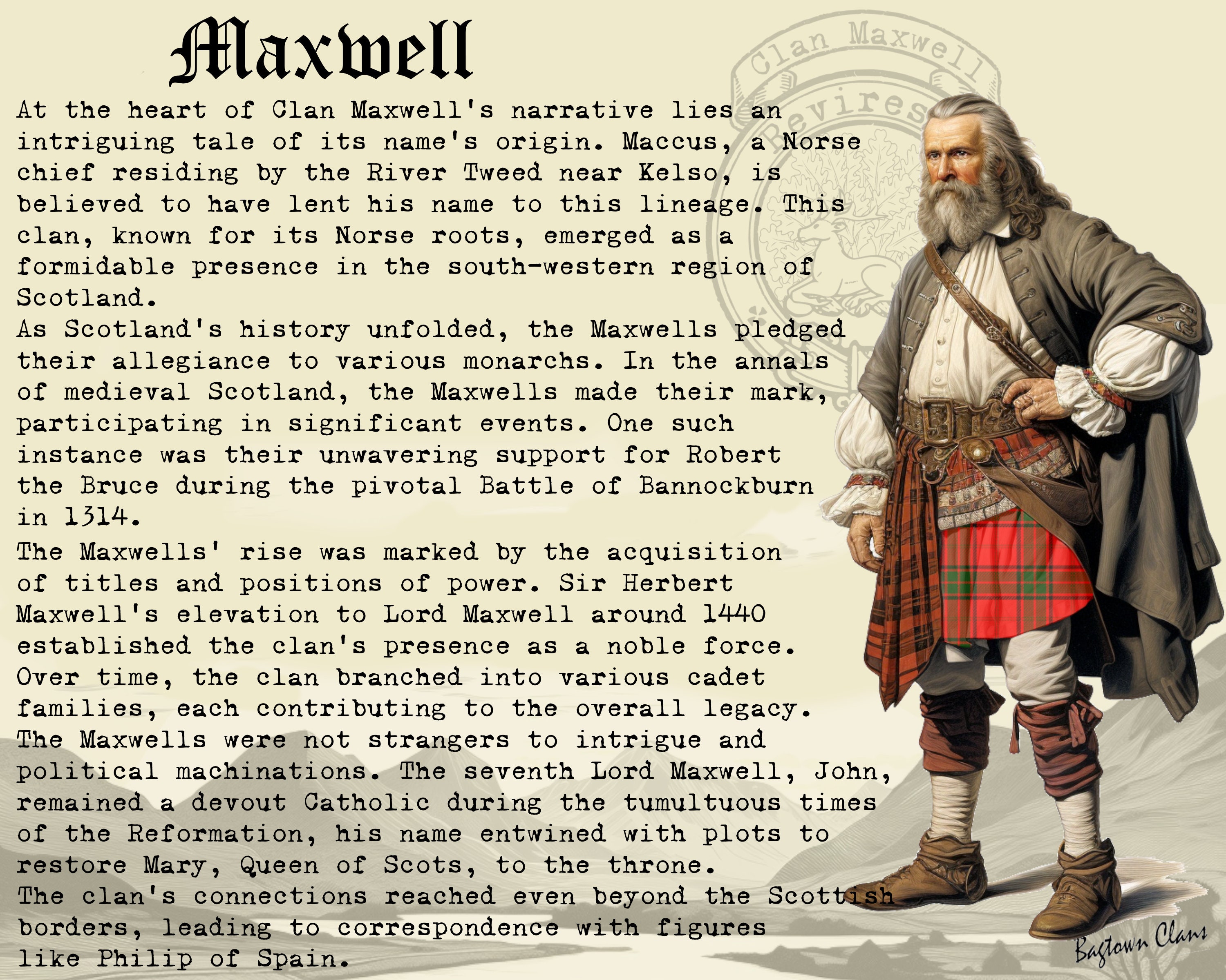 Maxwell Scottish History Poster - Etsy