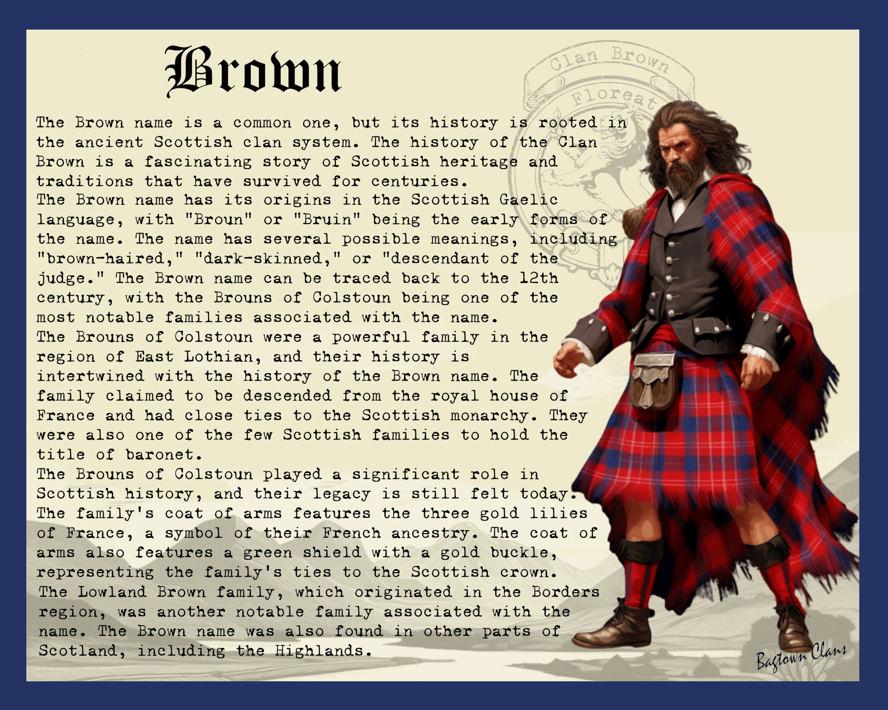 Clan Brown Vintage Poster - Etsy