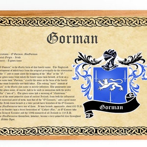 Gorman Coat of Arms Vintage Poster - Etsy
