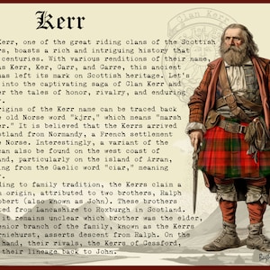 Clan Kerr Scottish History Poster - Etsy