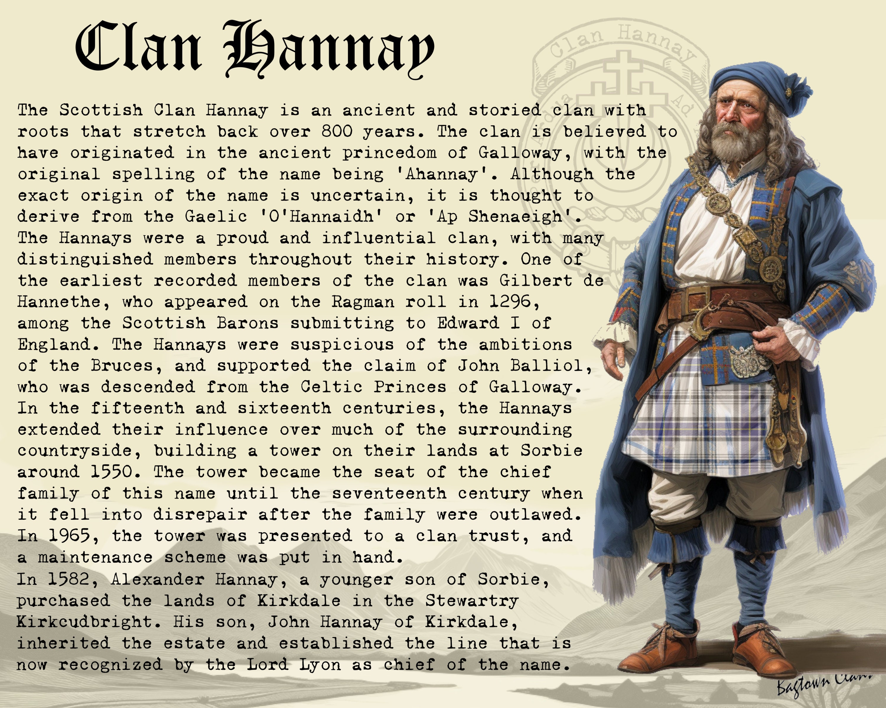 Clan Hannay Scottish History Poster - Etsy