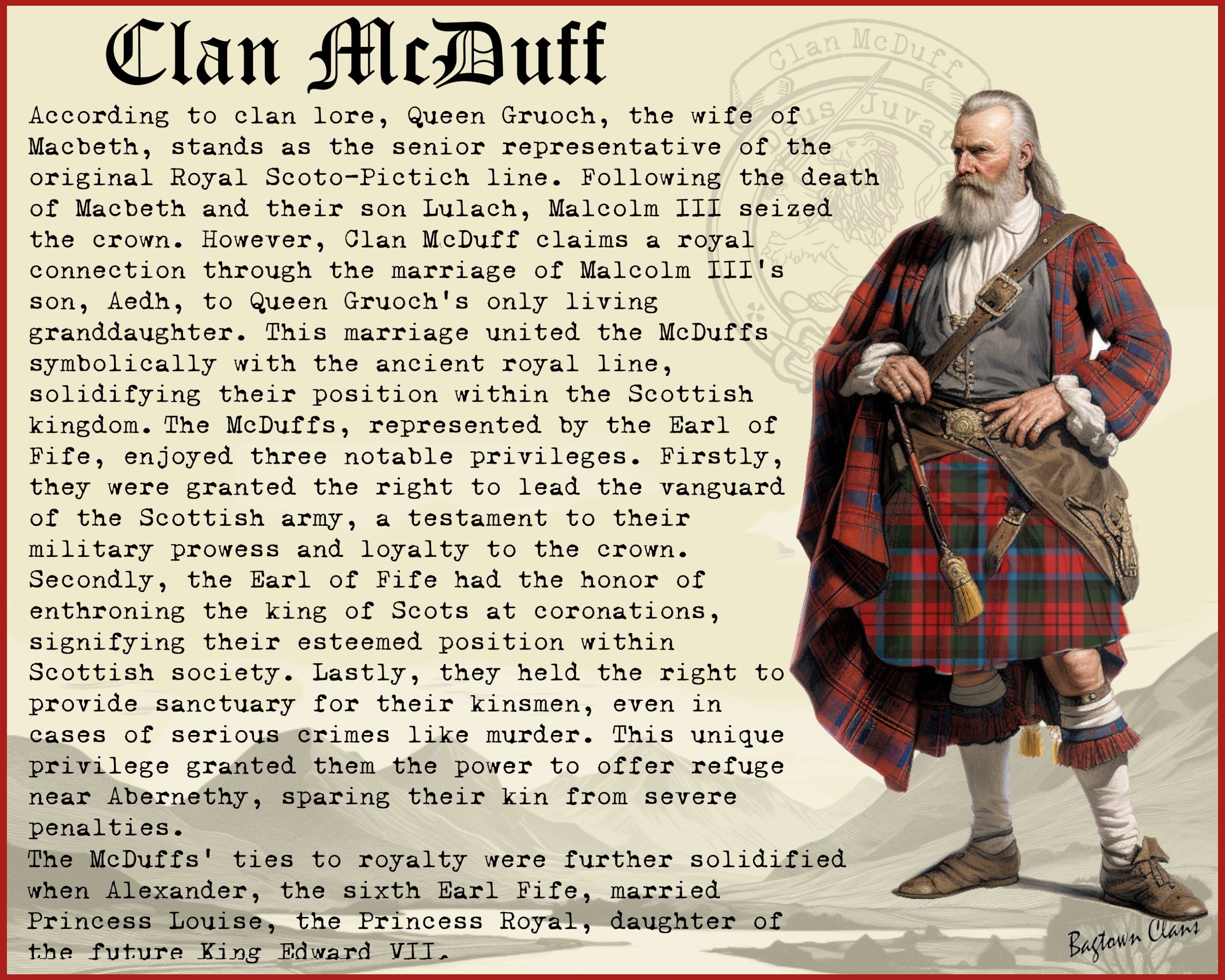 Mcduff Scottish Clan History Poster - Etsy
