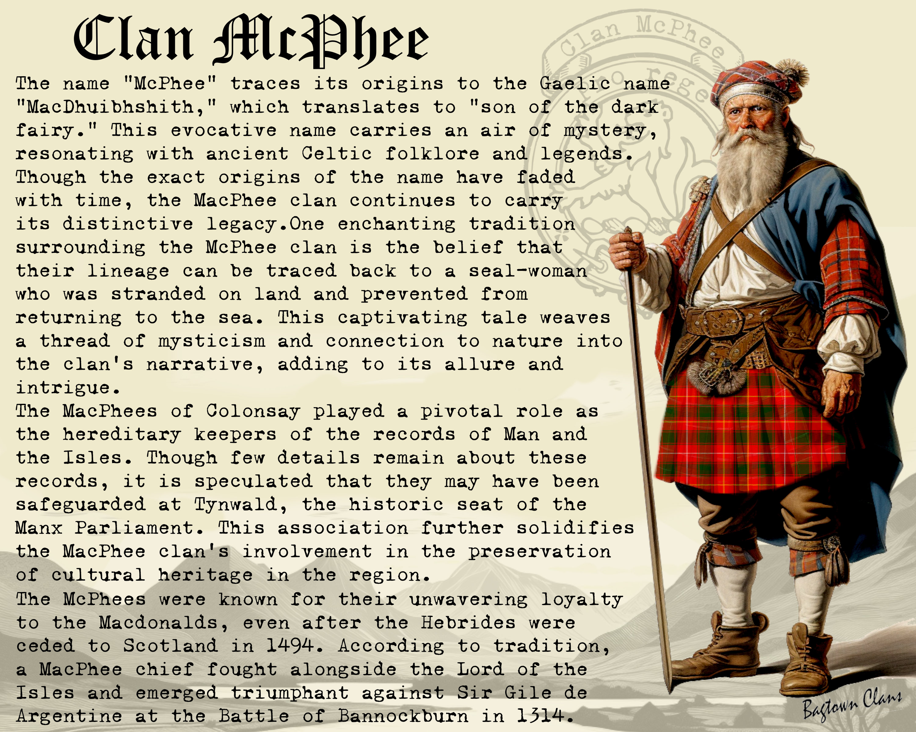 Mcphee Scottish Clan History Poster - Etsy