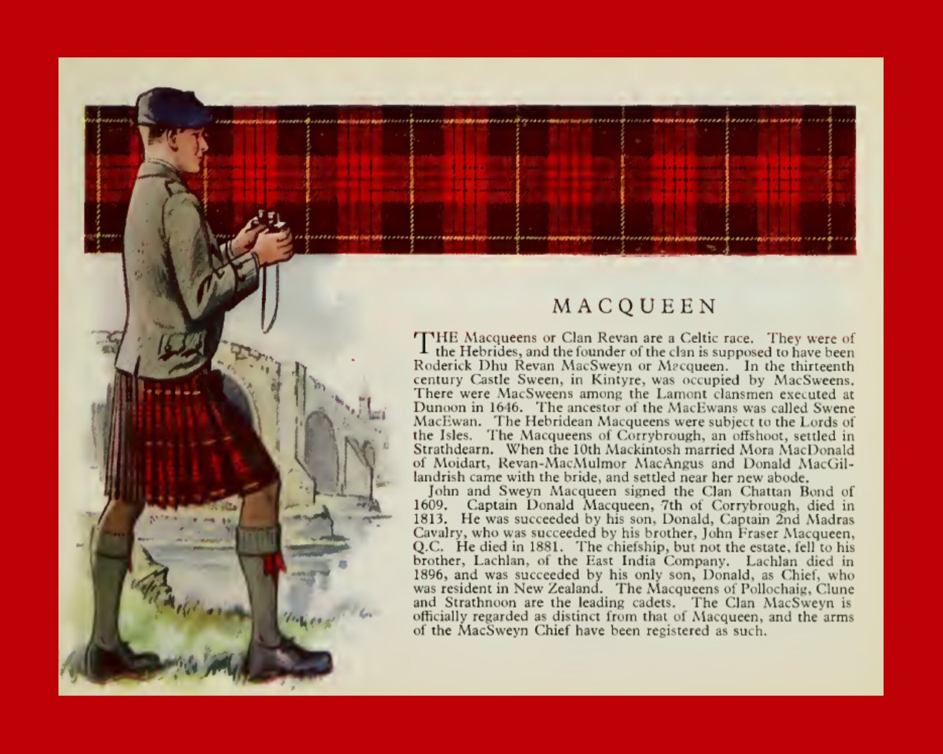 Clan Macqueen Vintage Poster - Etsy