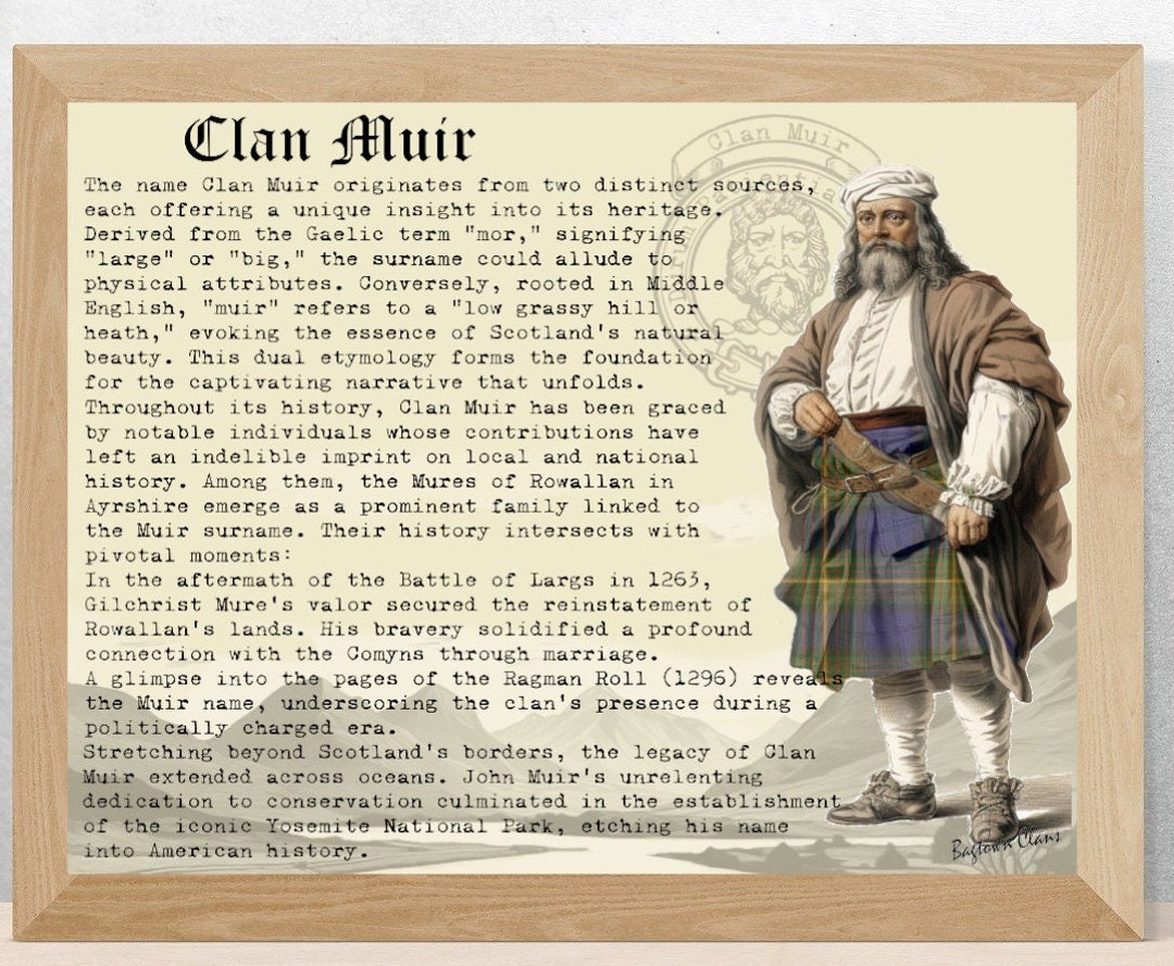 Muir Scottish Clan History Poster - Etsy