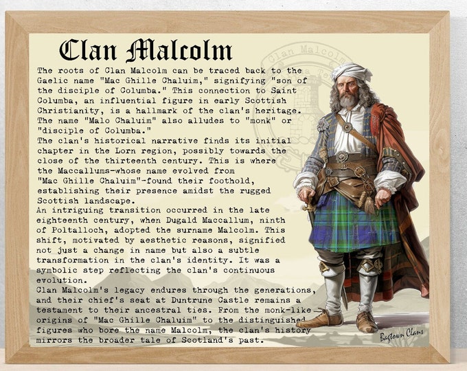 Malcolm Scottish Clan Coat of Arms Mug, Malcolm Family Crest on Flower ...