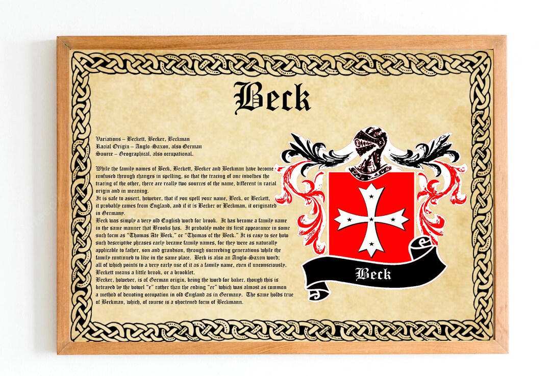 Beck Coat of Arms Vintage Poster - Etsy
