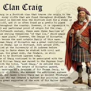 Clan Craig Scottish History Poster - Etsy