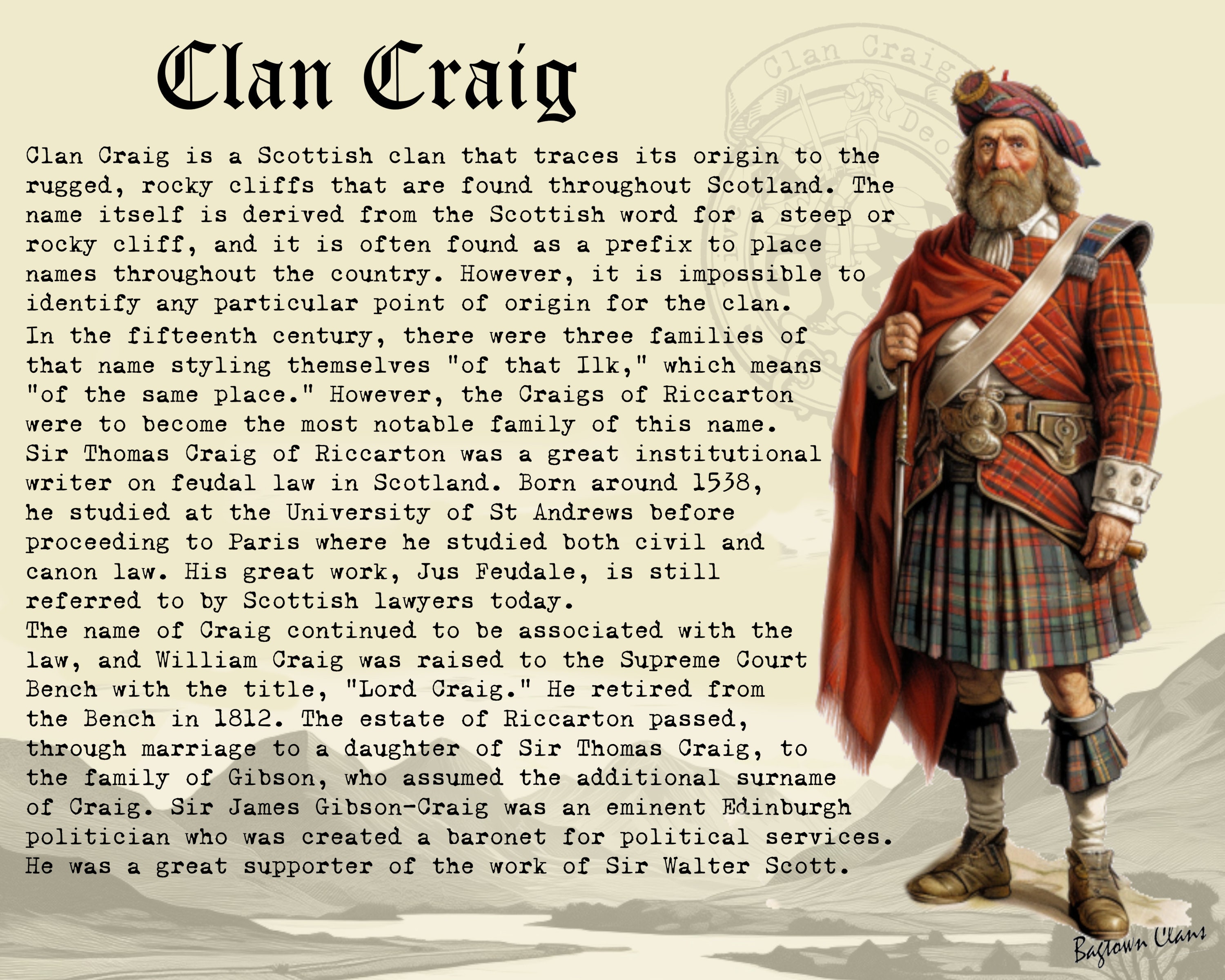 Clan Craig Scottish History Poster - Etsy