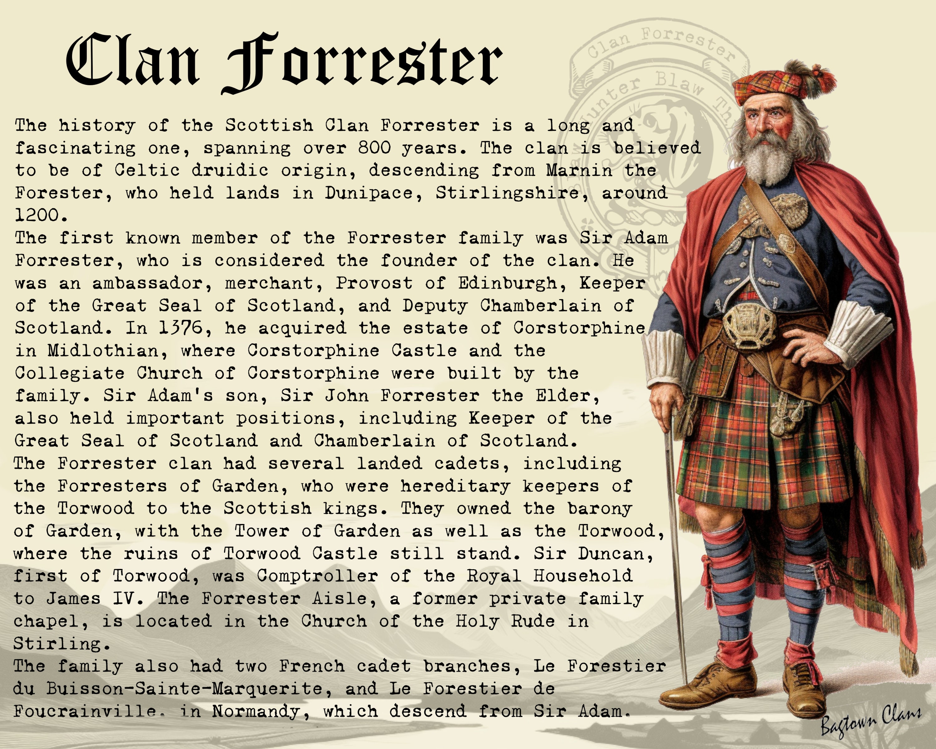 Clan Forrester Scottish History Poster - Etsy