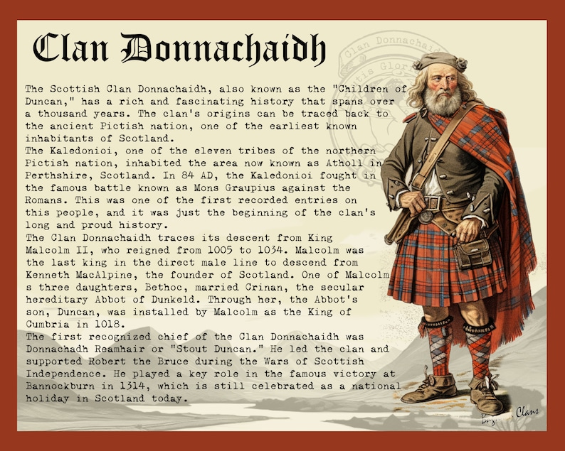 Clan Donnachaidh Scottish History Poster - Etsy
