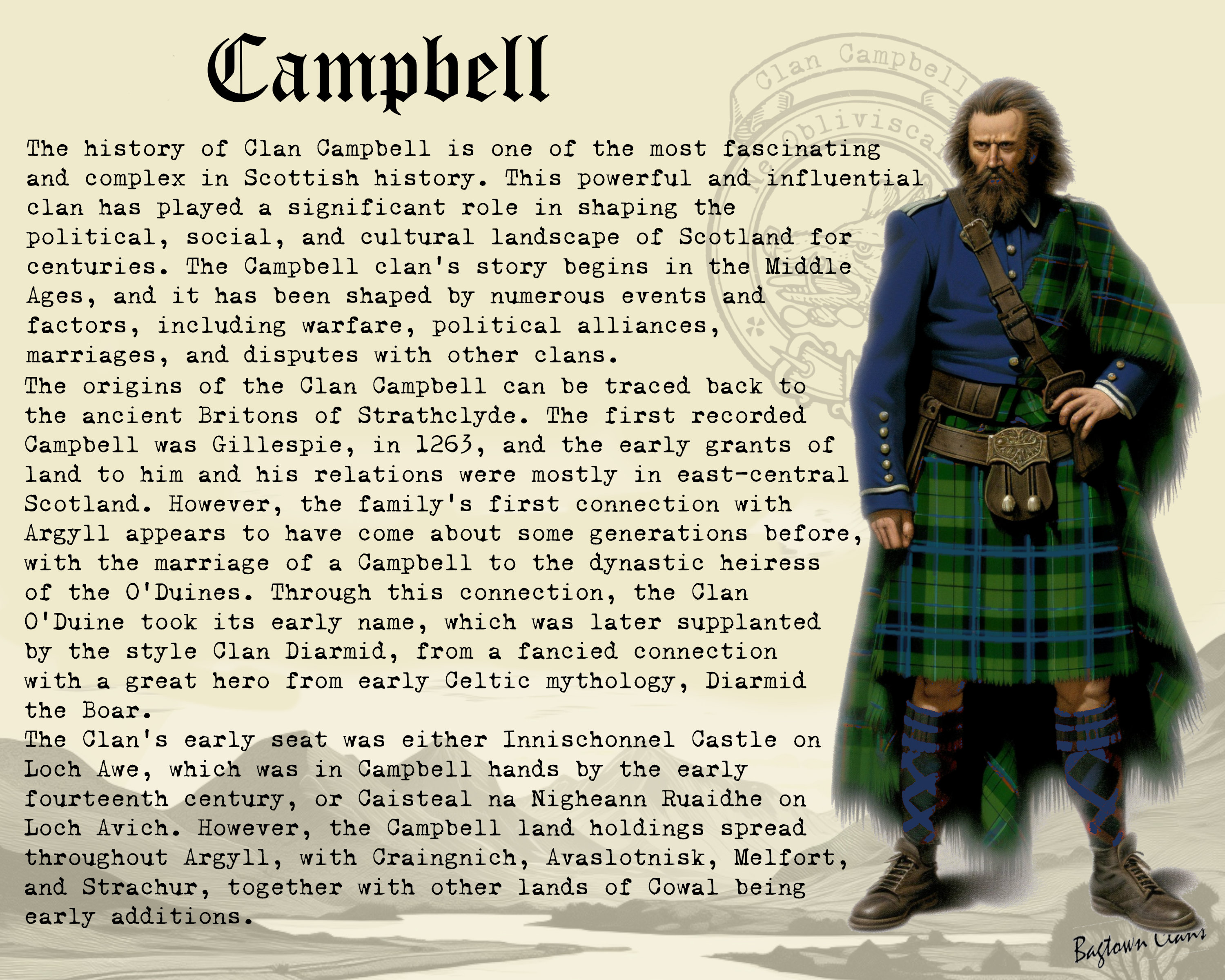 Clan Campbell Scottish History Poster - Etsy