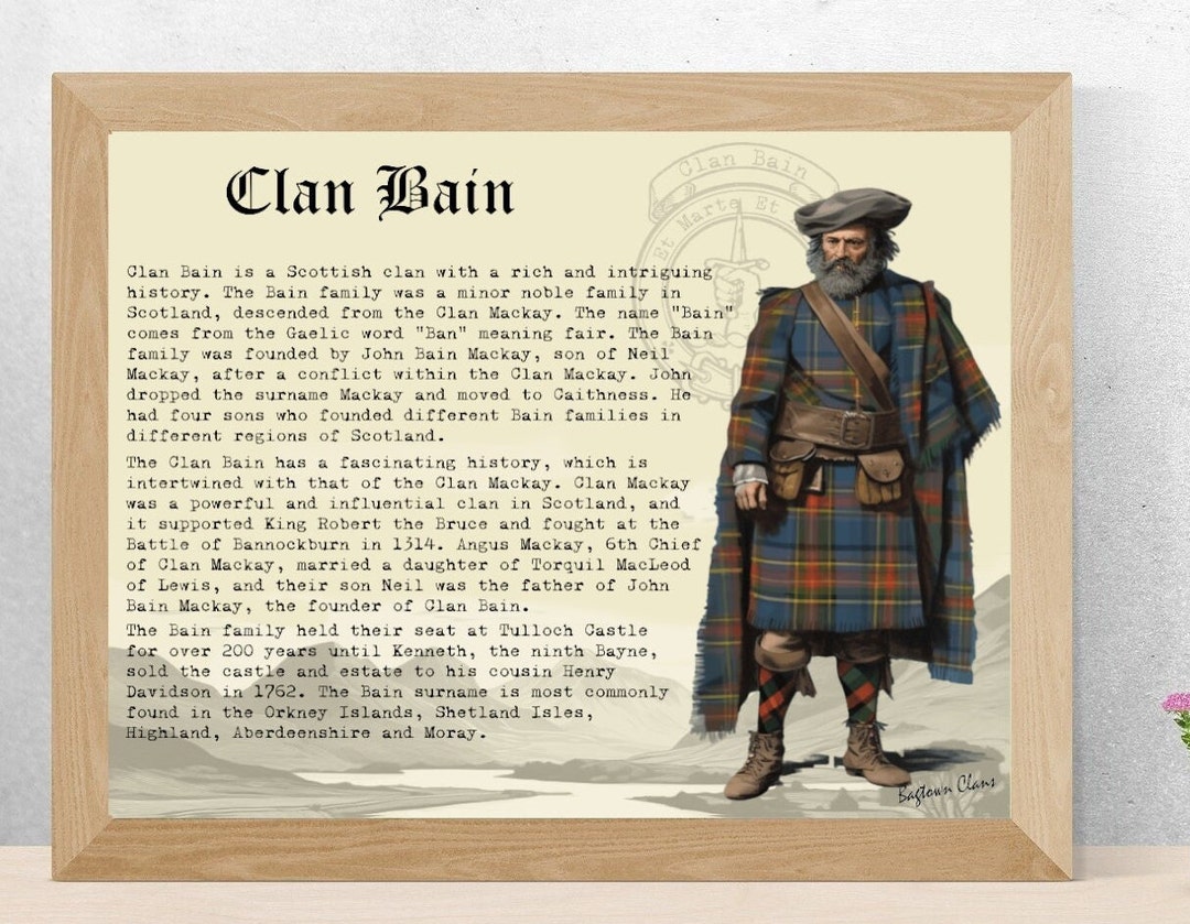 Clan Bain Vintage Poster - Etsy