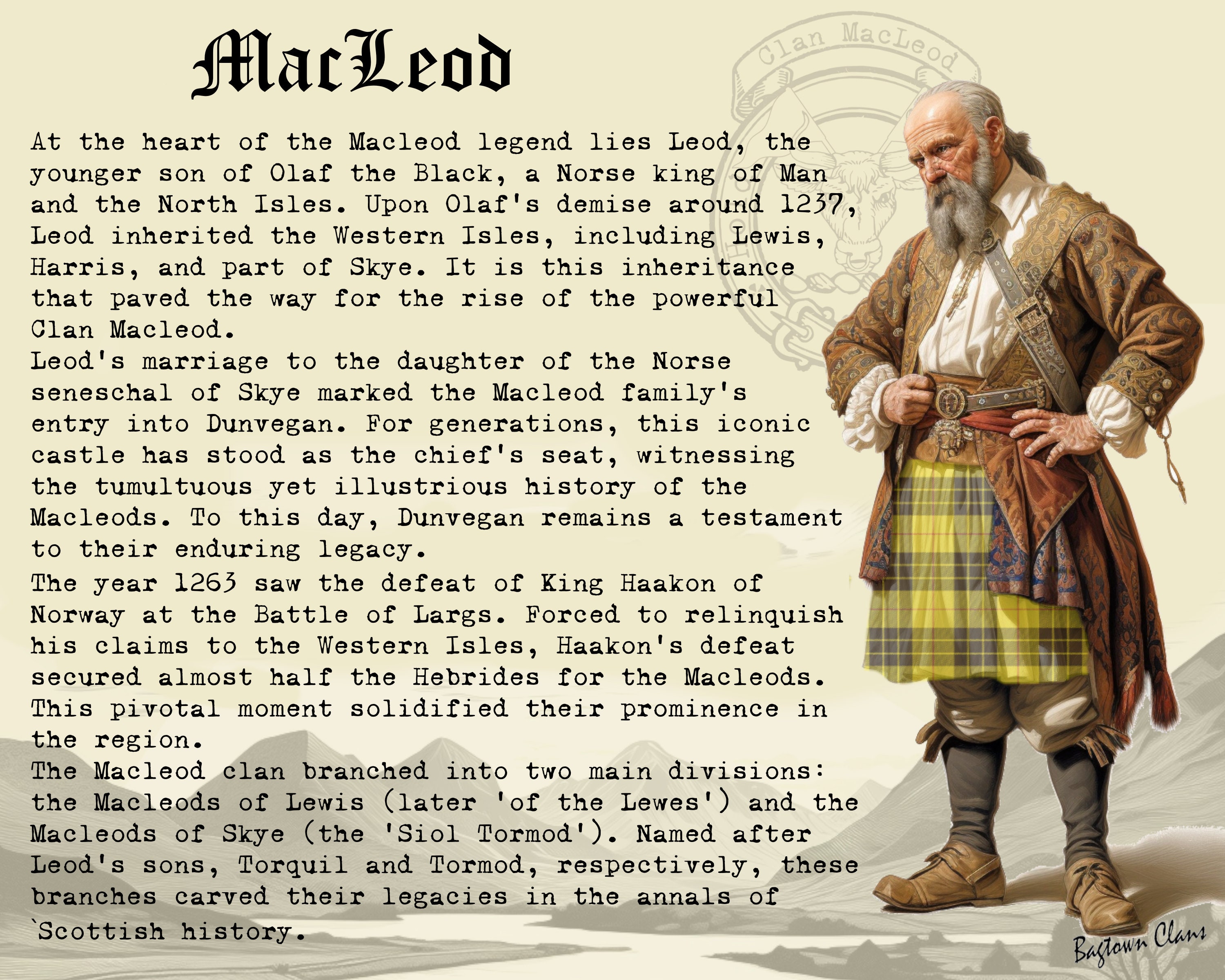 Clan Macleod Scottish History Poster - Etsy
