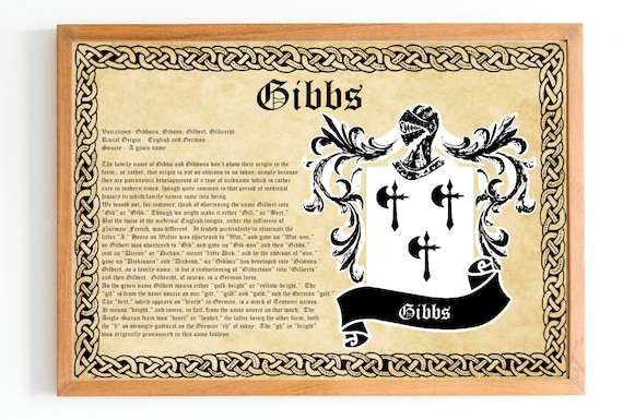 Gibbs Coat of Arms Vintage Poster - Etsy