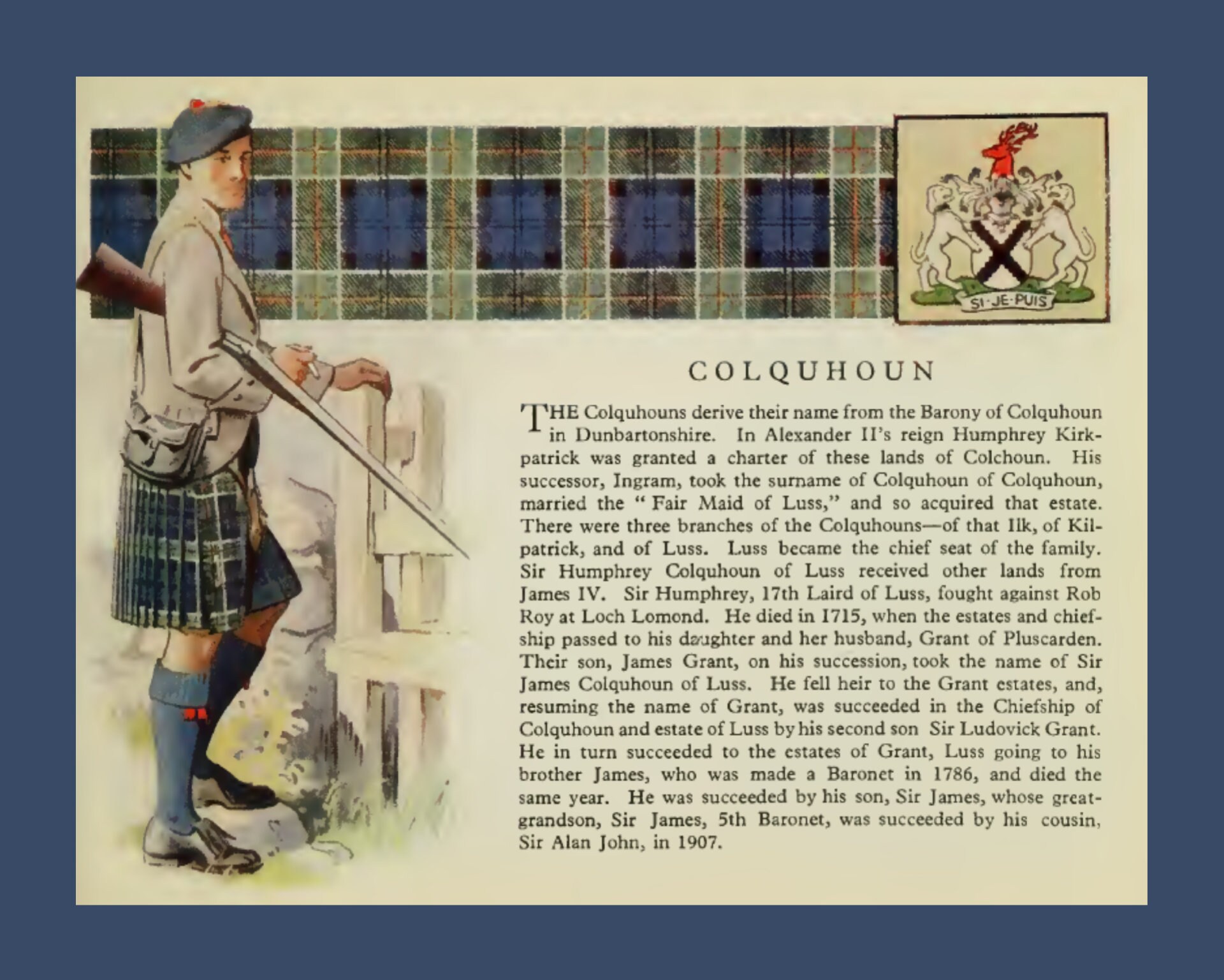Clan Colquhoun Vintage Poster - Etsy