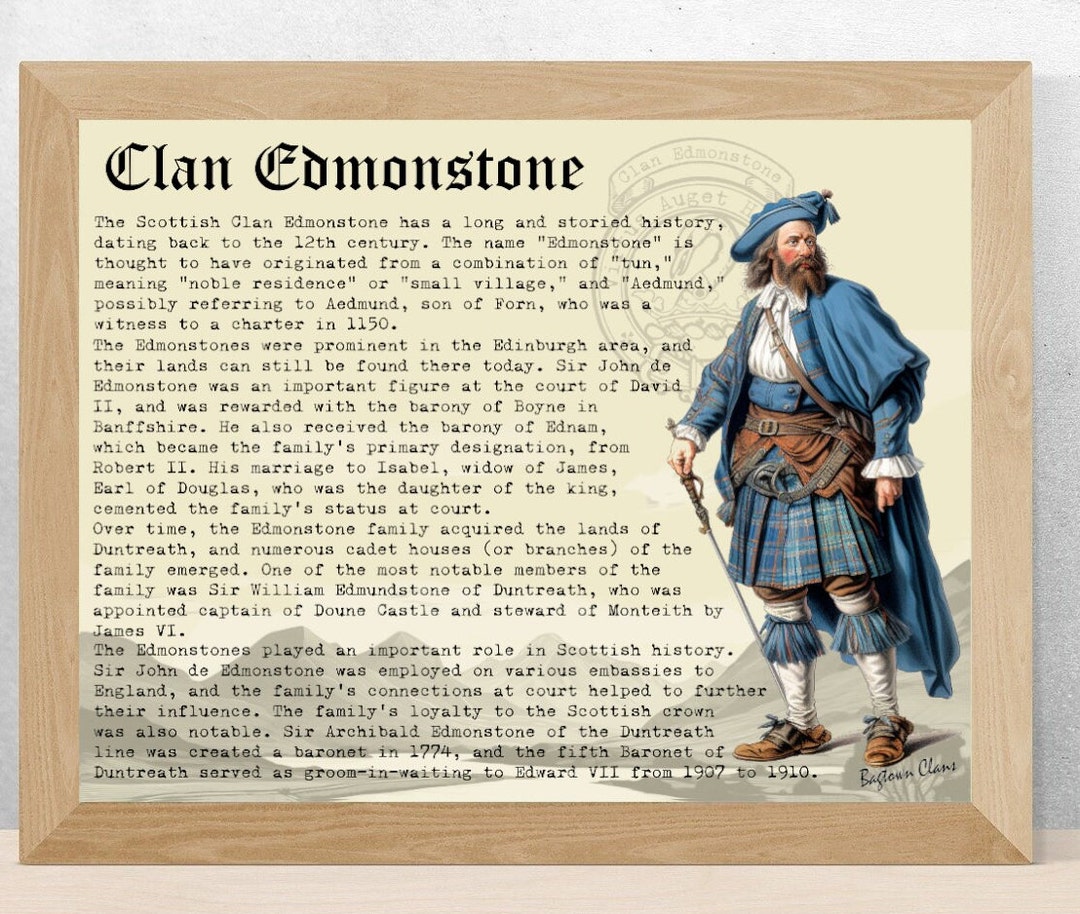Clan Edmonstone Scottish History Poster - Etsy