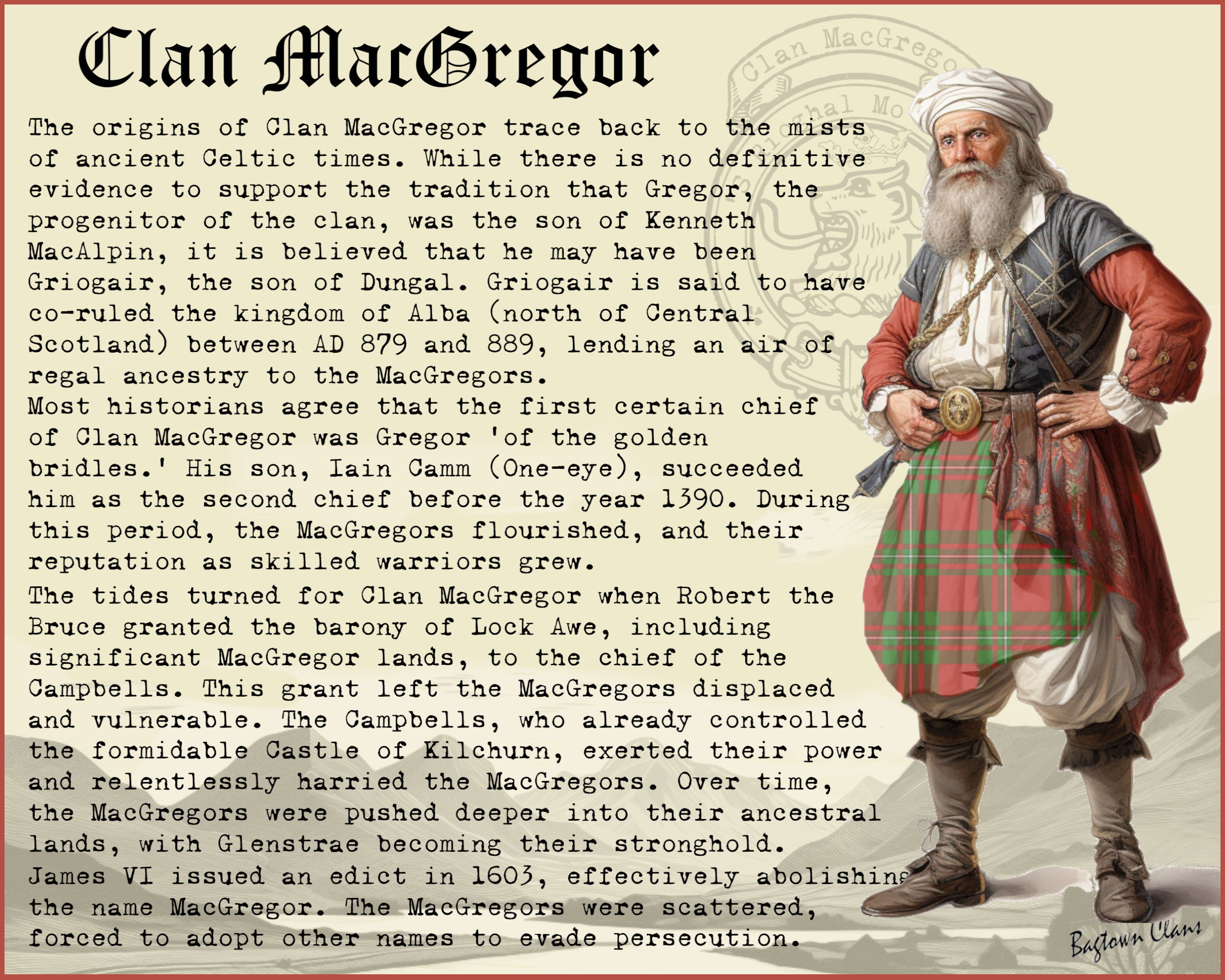 Macgregor Scottish Clan History Poster - Etsy