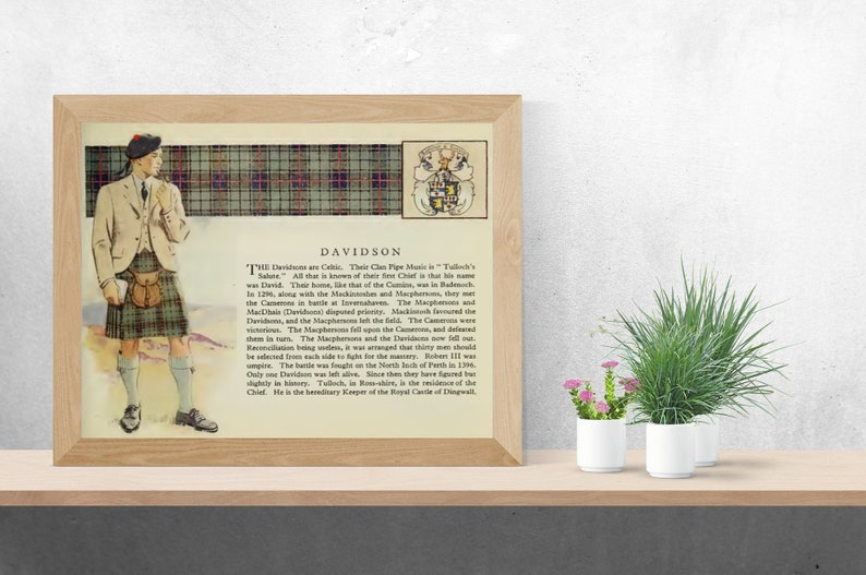 Clan Davidson Vintage Poster - Etsy Canada