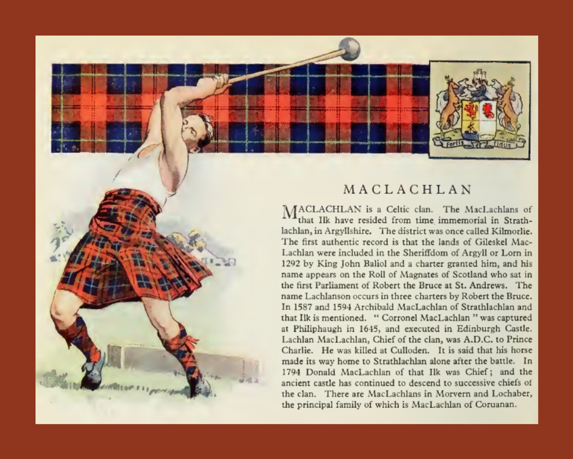 Clan Maclachlan Vintage Poster - Etsy