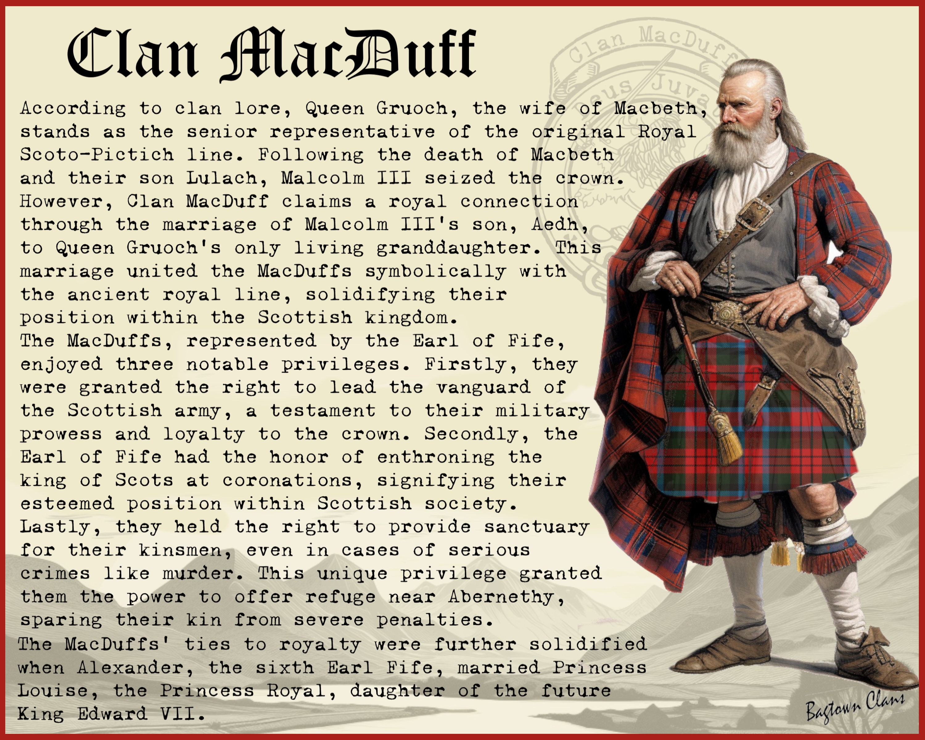 Macduff Scottish Clan History Poster - Etsy