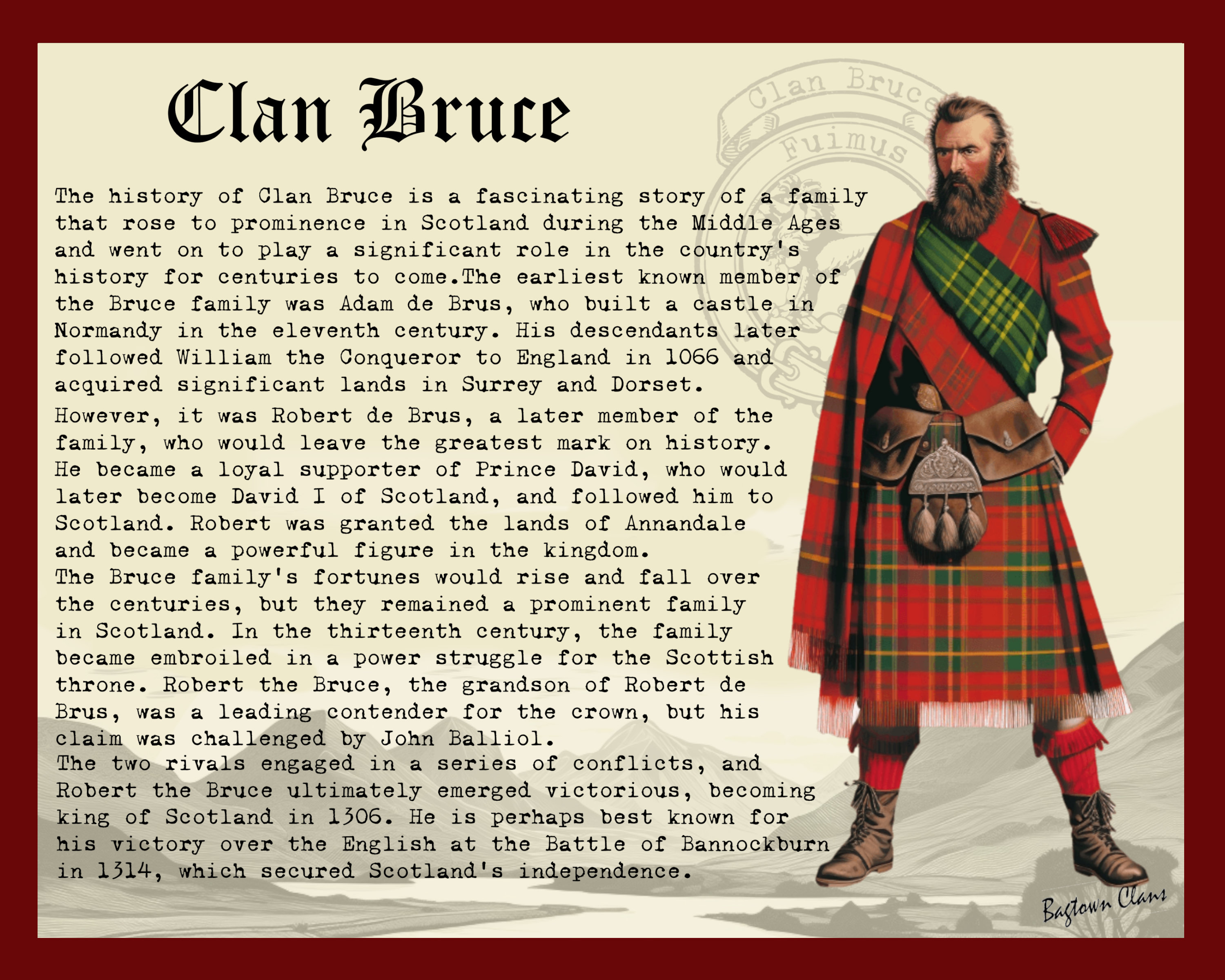Clan Bruce Vintage Poster - Etsy
