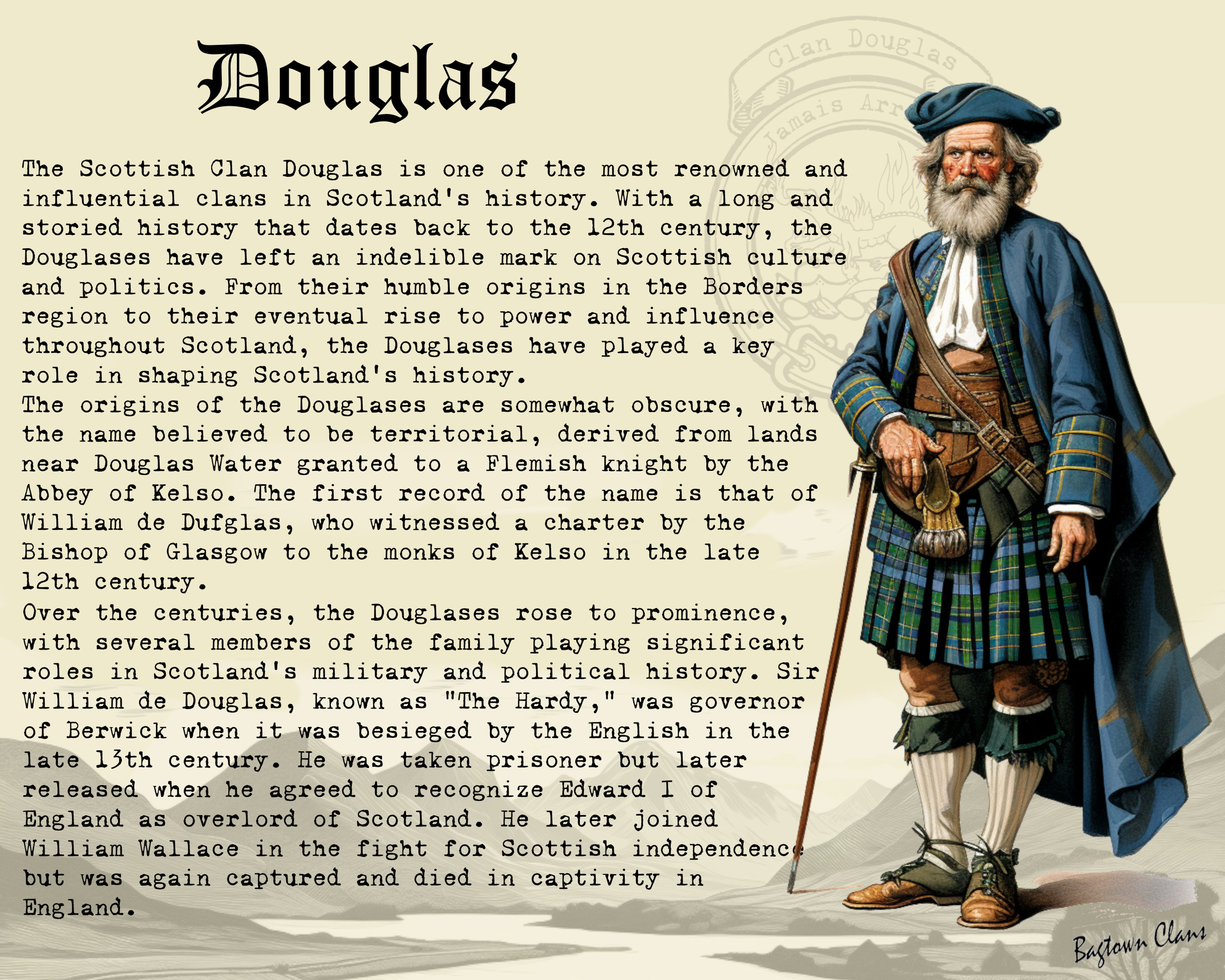 Clan Douglas Scottish History Poster - Etsy