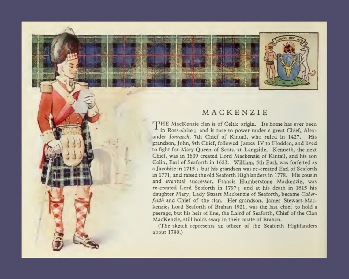 Clan Mackenzie Vintage Poster - Etsy